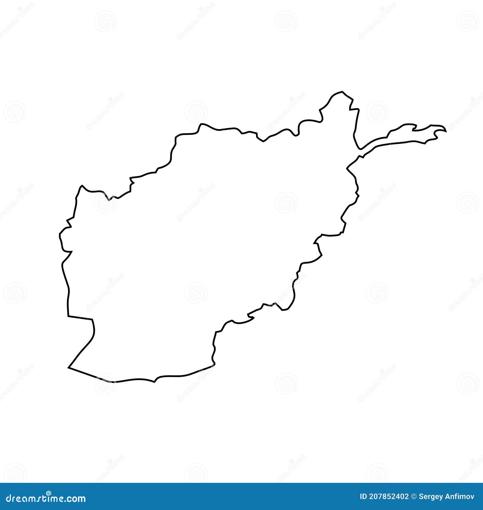 Afghanistan - Map Outline Country Stock Vector - Illustration of vector ...