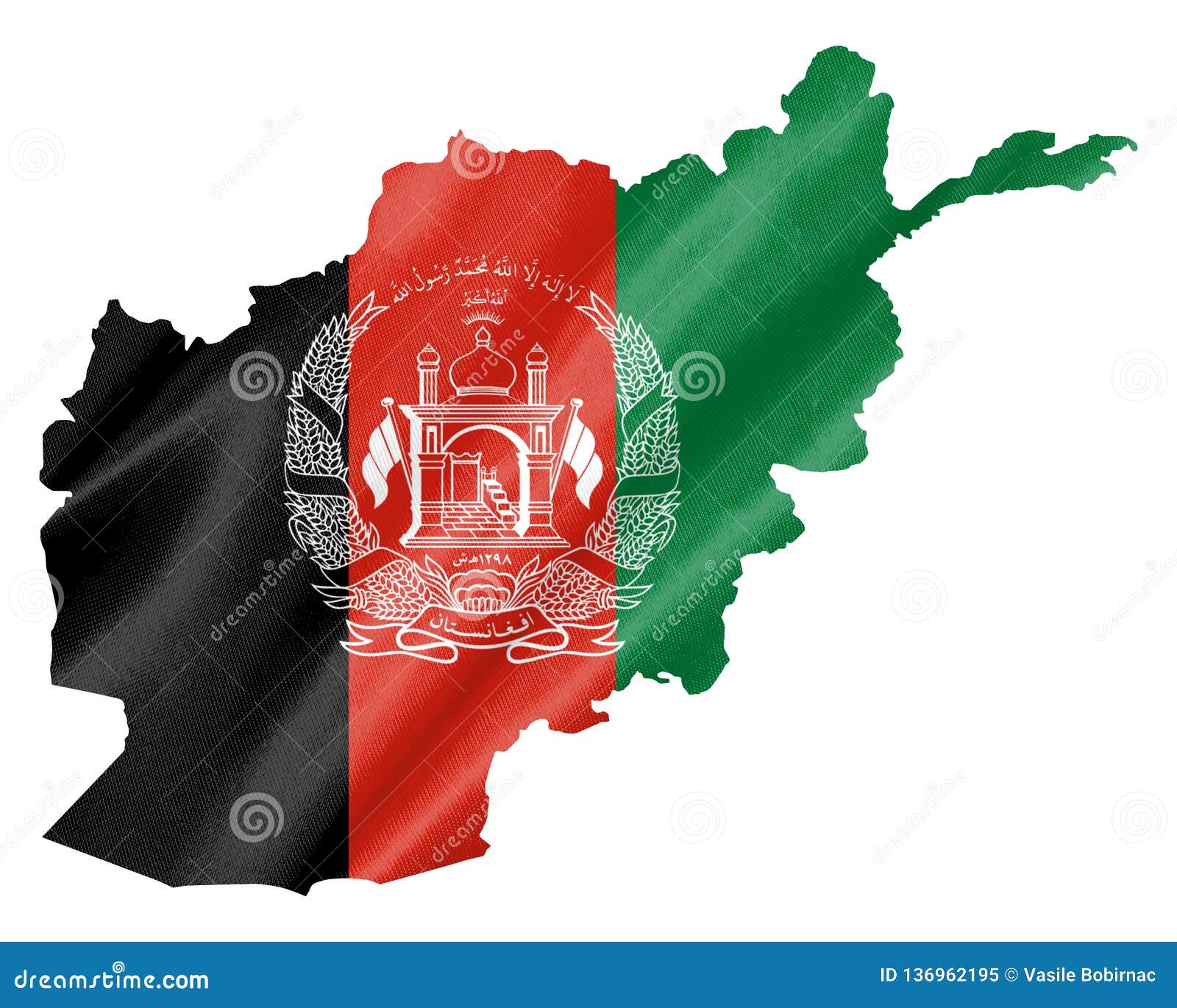 Afghanistan Map With Flag Stock Illustration Illustration Of Black