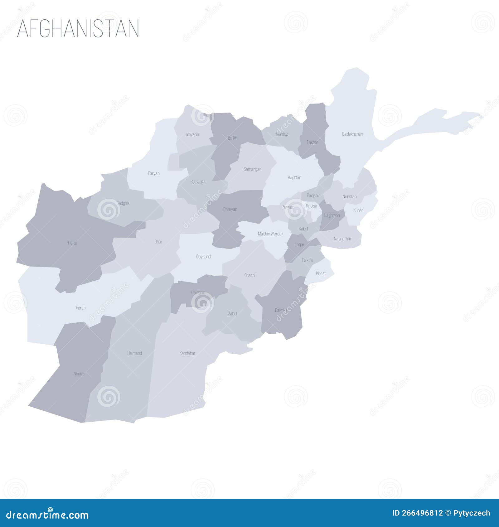 Afghanistan Political Map of Administrative Divisions Stock Vector ...