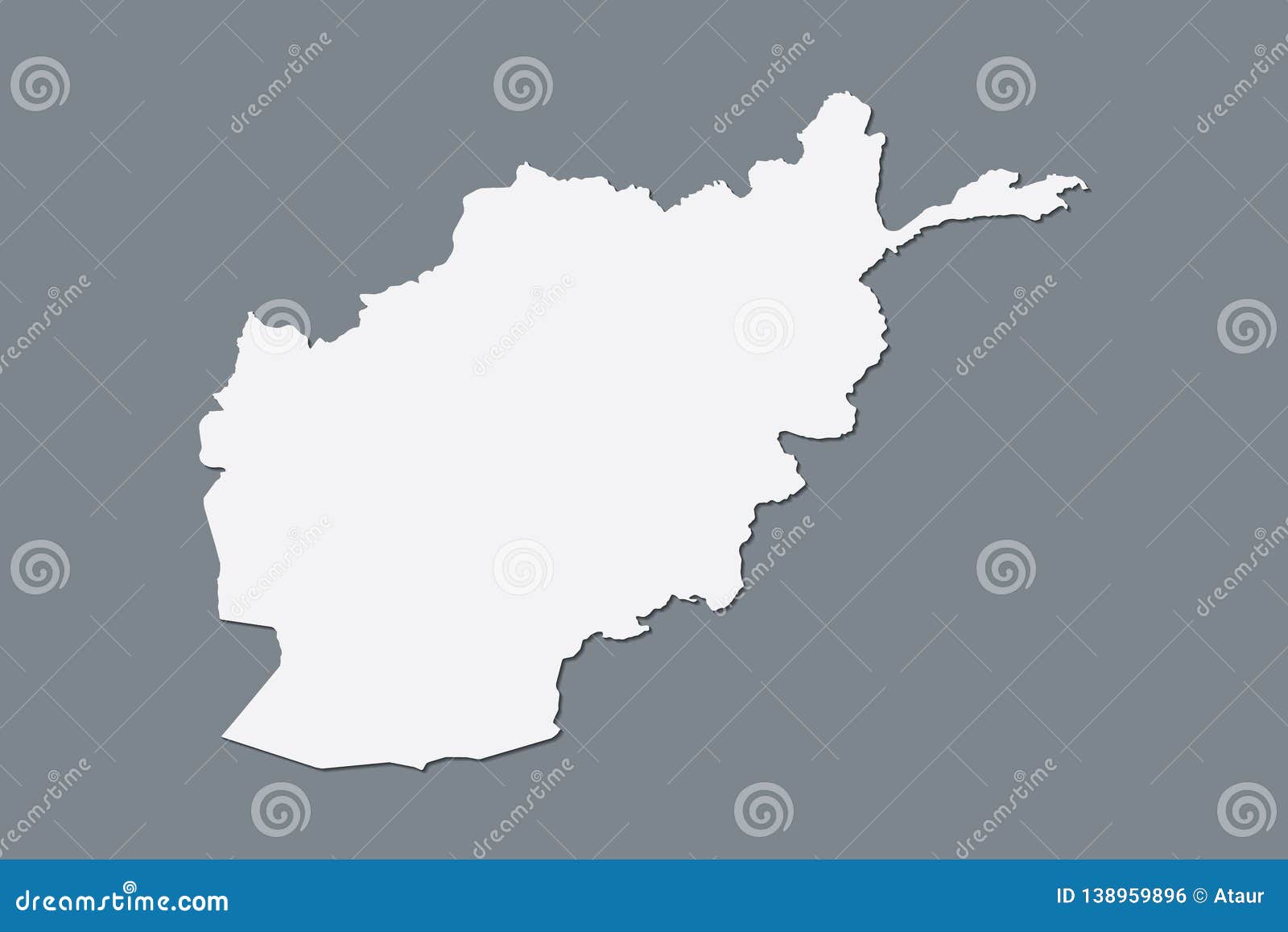 Afghanistan Map - Vector Solid Contour And State Regions On Transparent ...