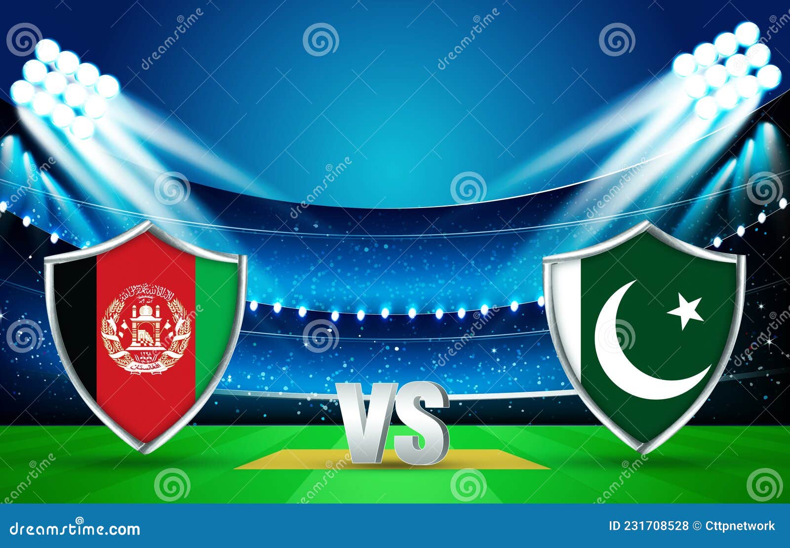 Afghanistan Vs Pakistan Cricket Match Fixture Background In 3d Rendered