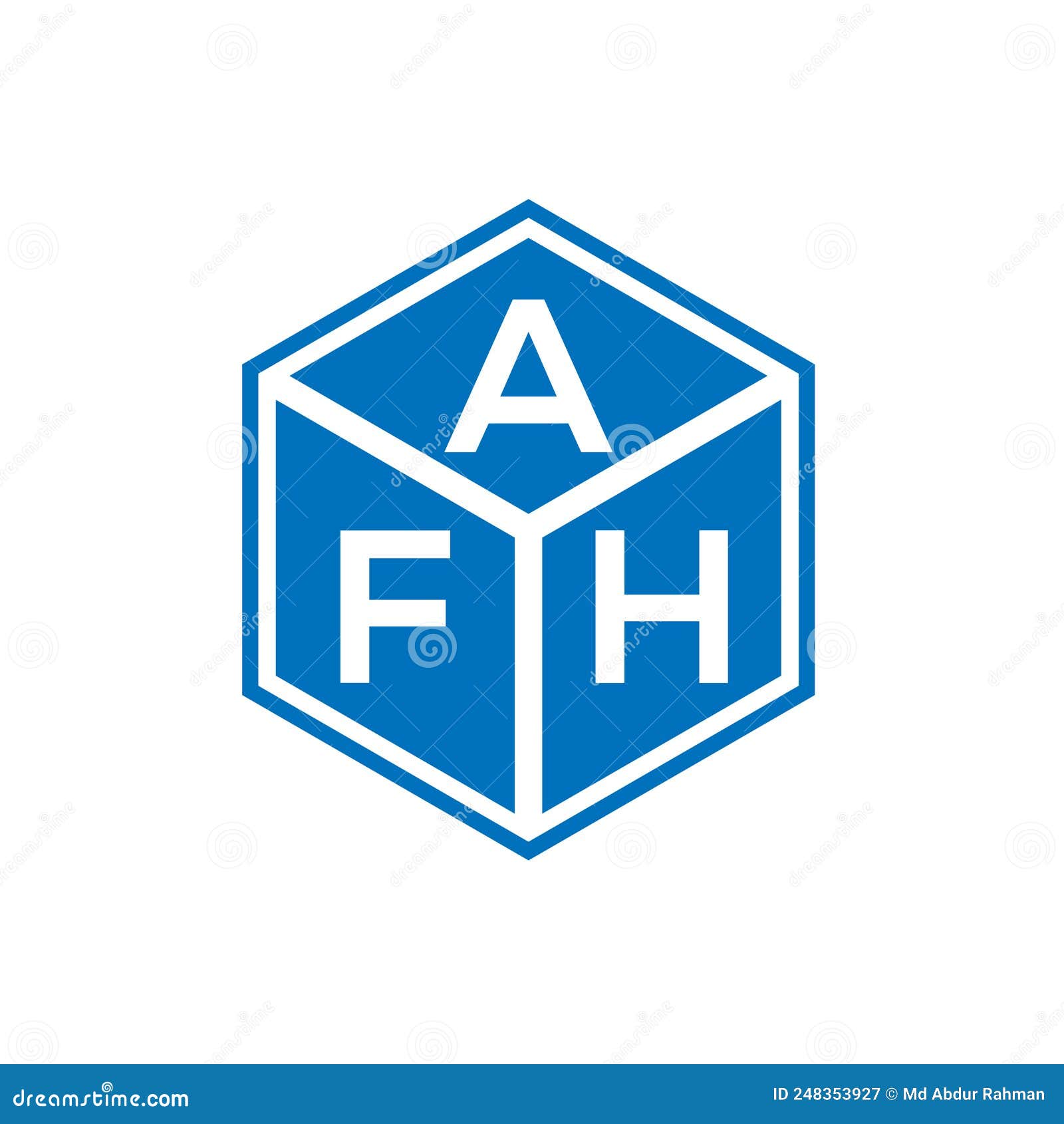 AFH Letter Logo Design on Black Background. AFH Creative Initials ...