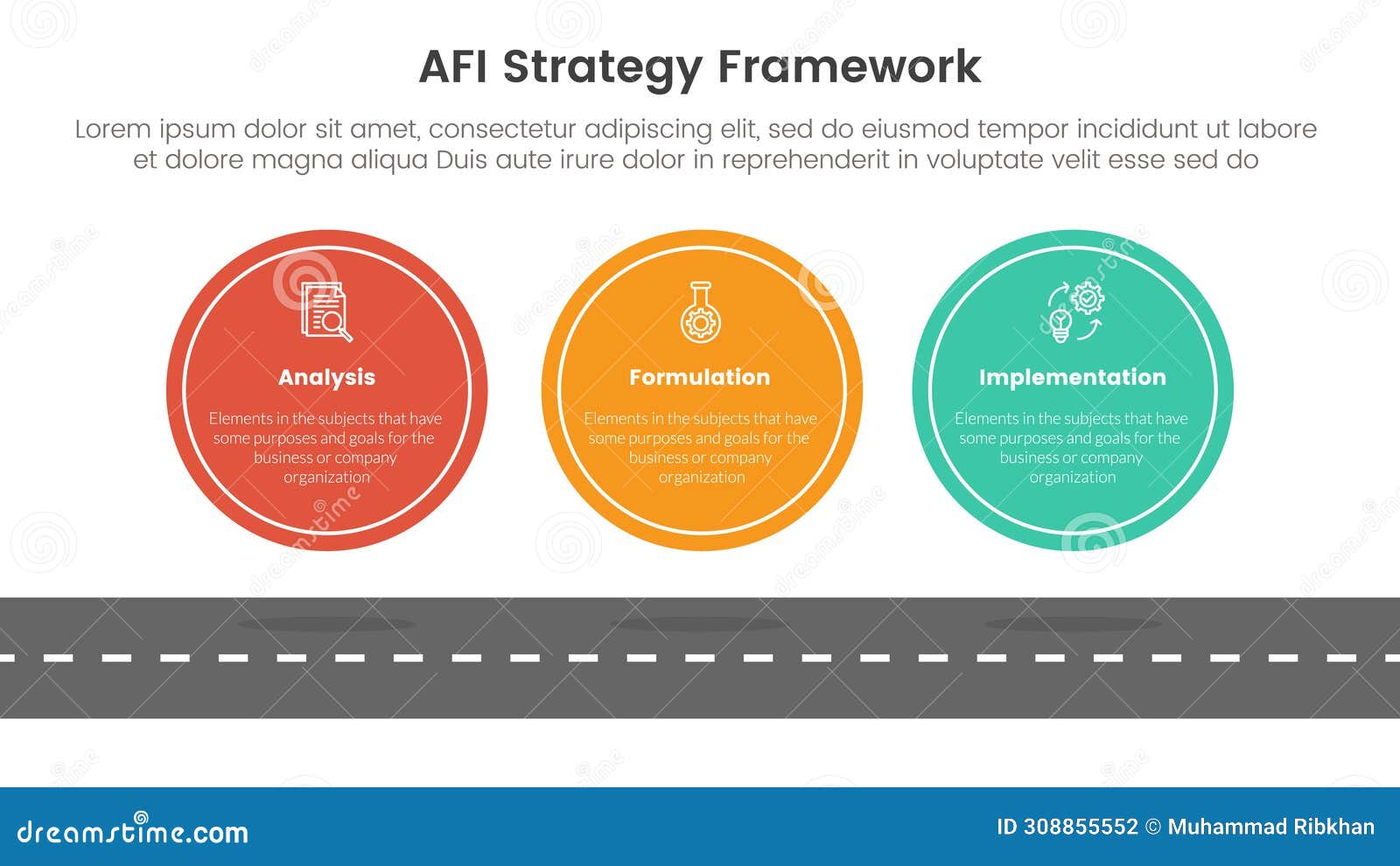 AFI Strategy Framework Infographic 3 Point Stage Template with Big ...