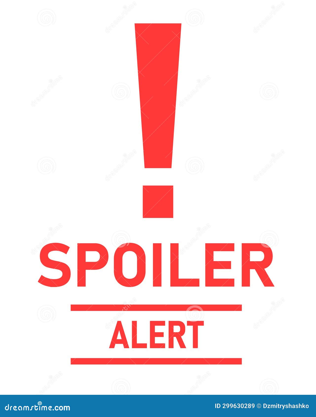 Afiche De Alerta De Spoiler. Ilustración del Vector - Ilustración de alarma, cartel: 299630289