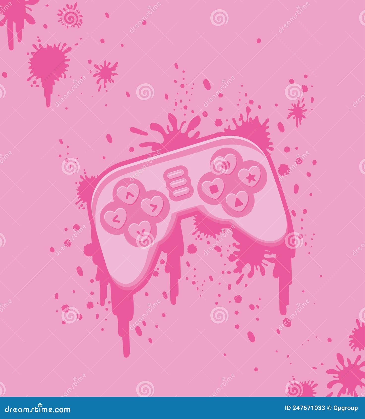 Afiche De Control De Videojuegos Rosa Ilustración del Vector ...