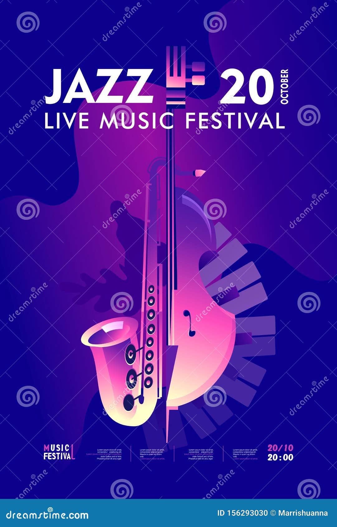 Afiche musical de jazz ilustración del vector. Ilustración de doble ...