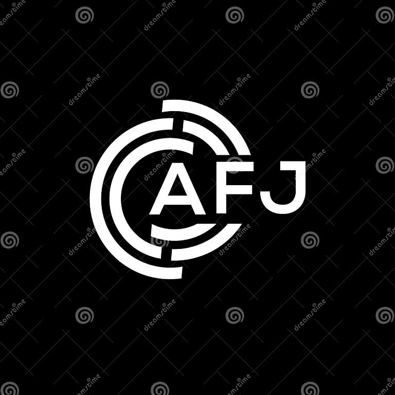 AFJ Letter Logo Design on Black Background. AFJ Creative Initials ...