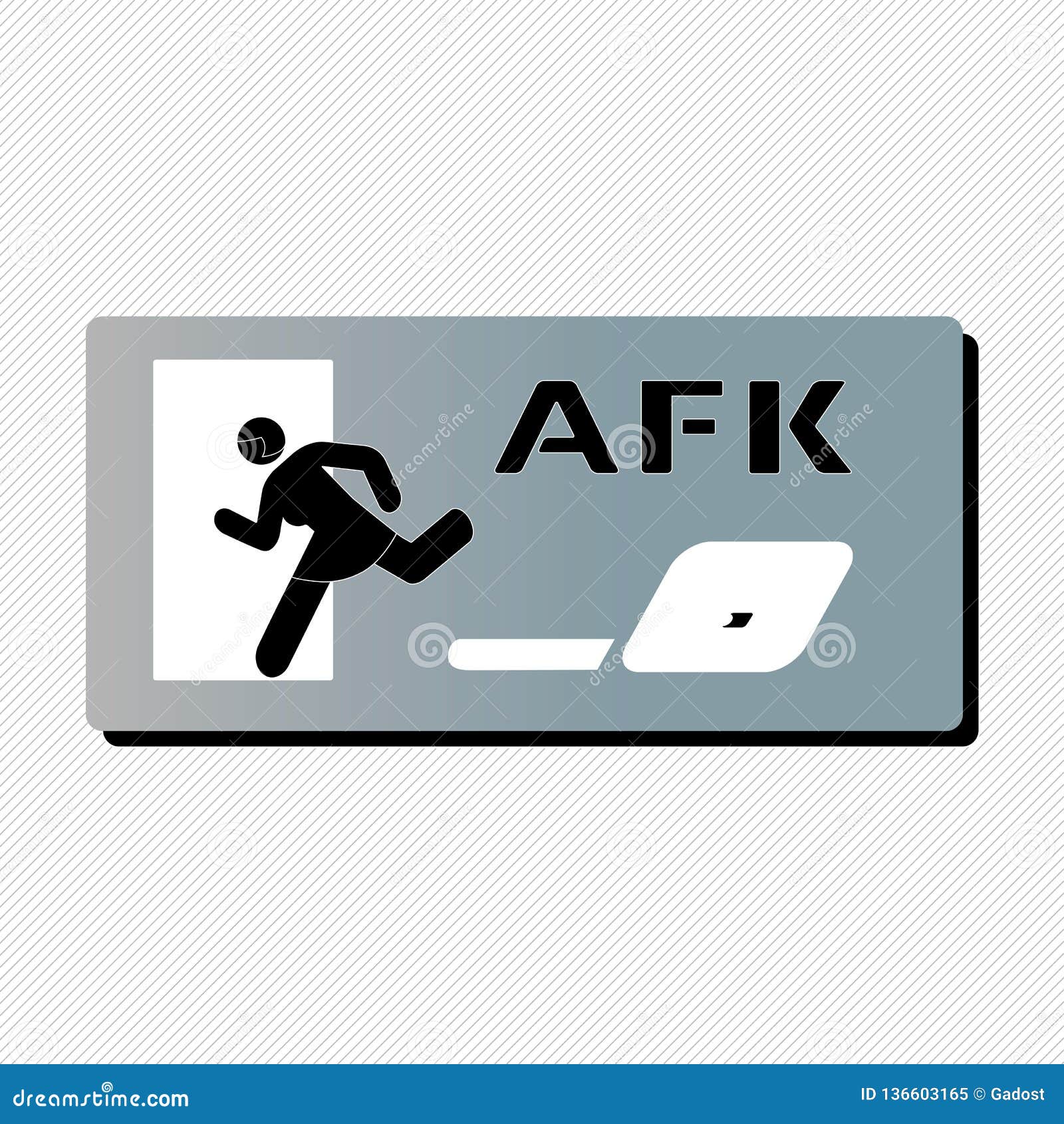 AFK grey single stock illustration. Illustration of door - 136603165