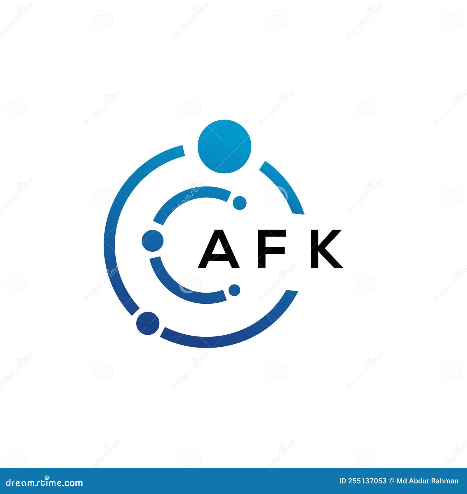 AFK Letter Logo Design on Black Background. AFK Creative Initials ...