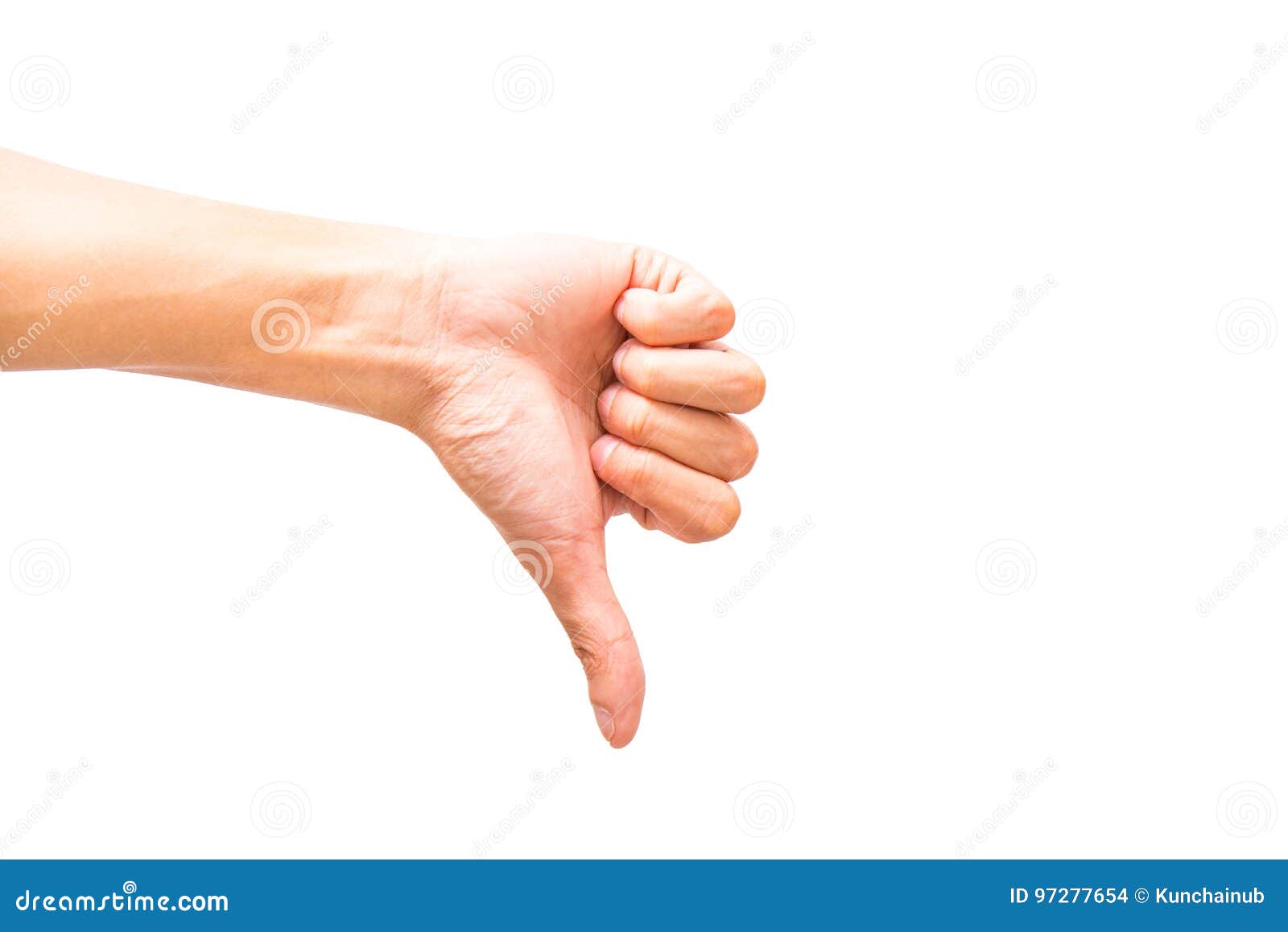 Afkeer of Duim Onderaan Handteken Op Isolate Achtergrond Stock Foto ...