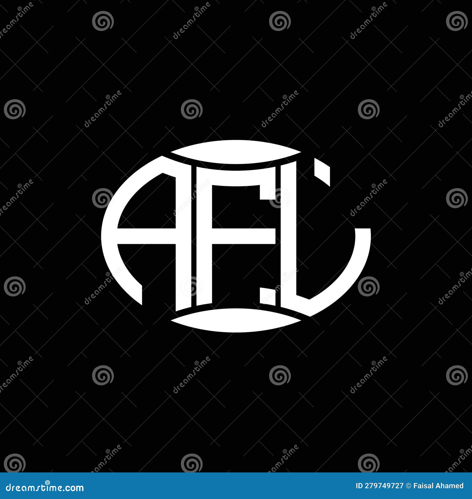 AFL Abstract Monogram Circle Logo Design on Black Background. AFL ...