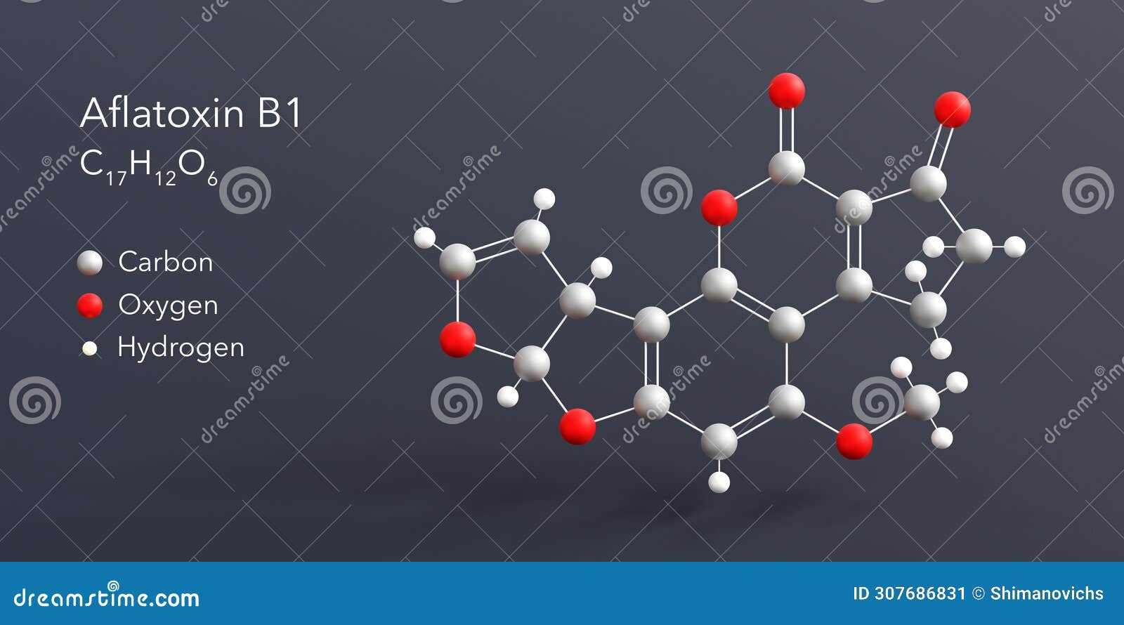 Aflatoxin B1 Molecular Structure, 3d Model Molecule, Aflatoxin ...