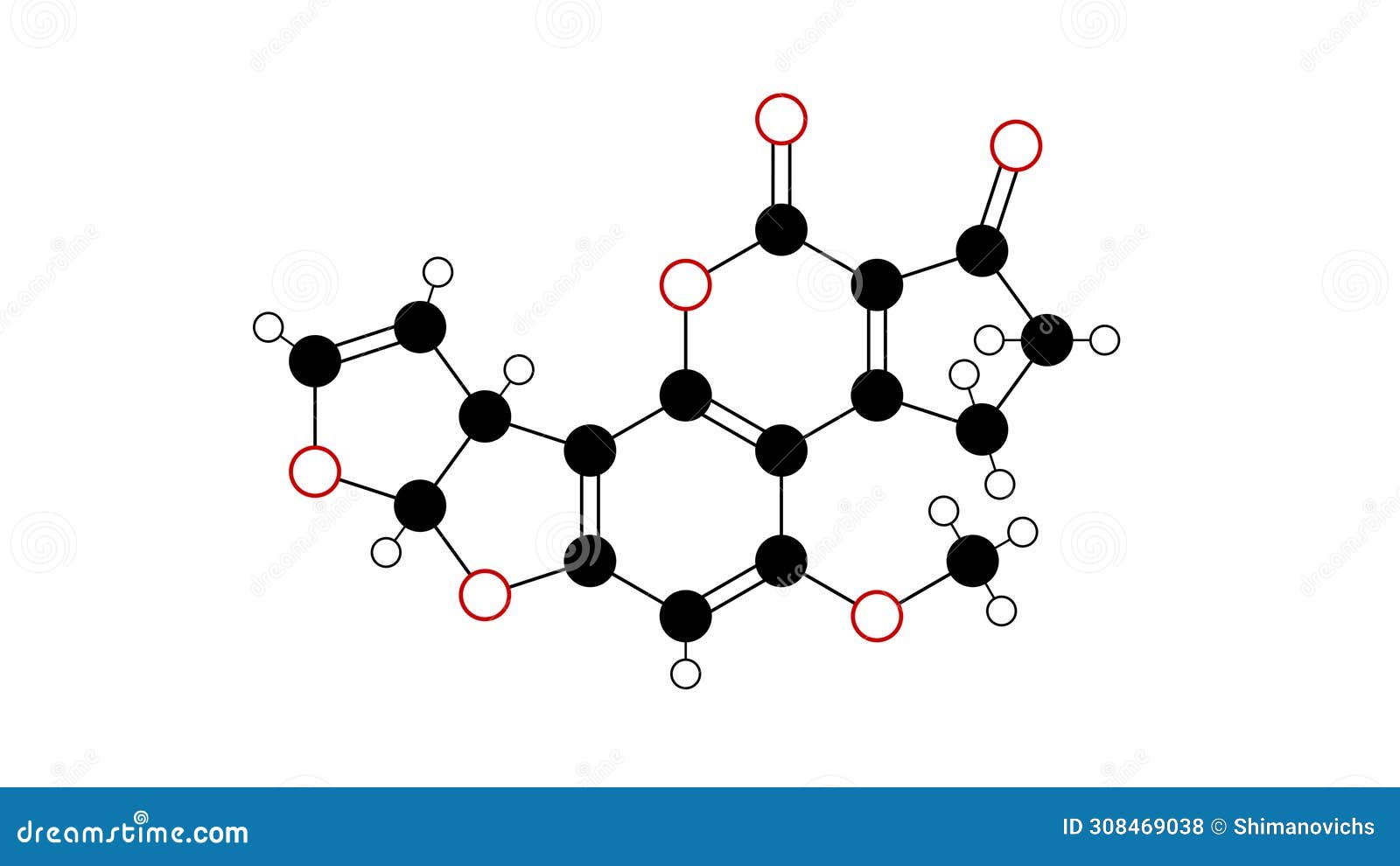 Aflatoxin B1 Molecule, Structural Chemical Formula, Ball-and-stick ...