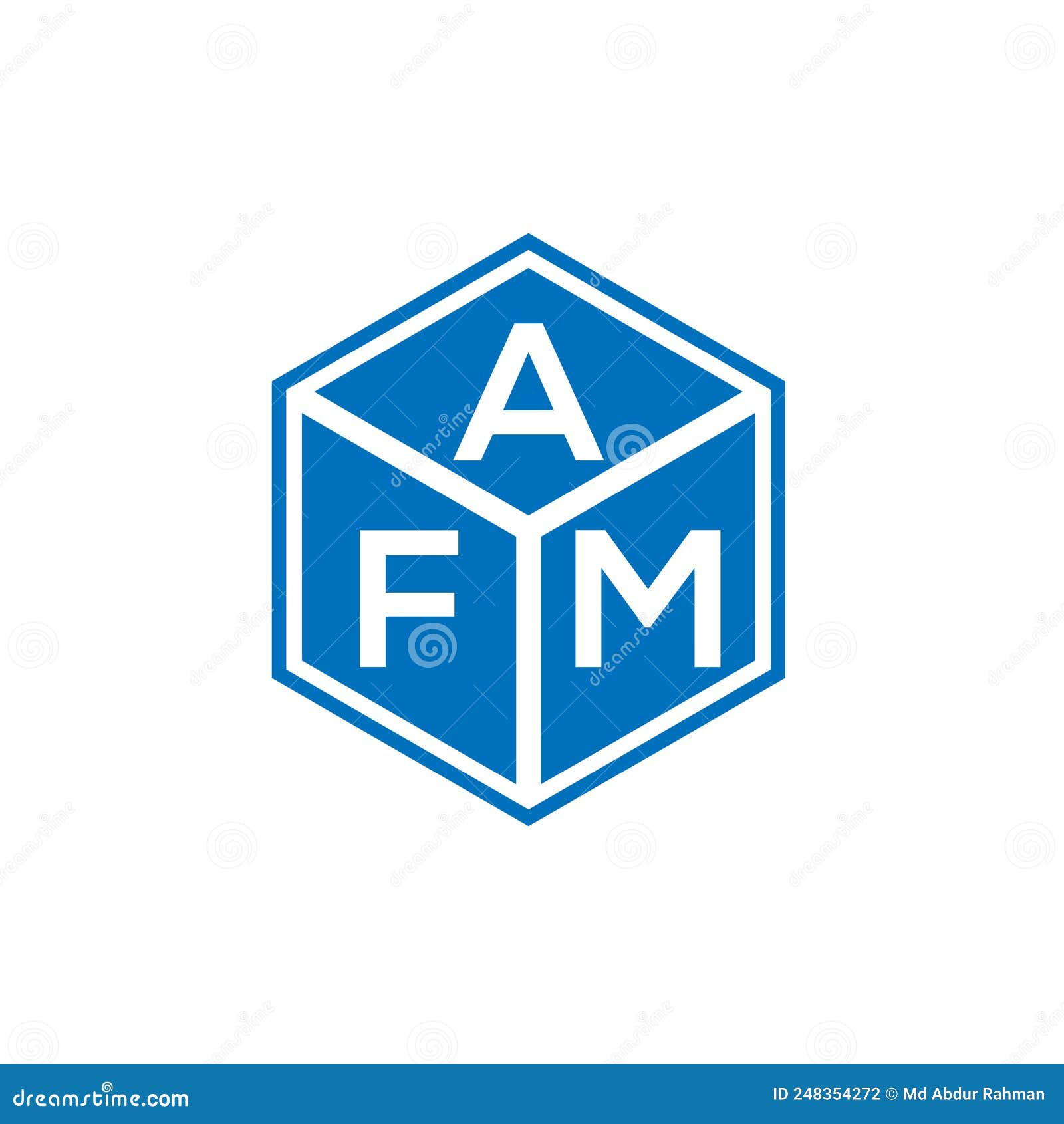 AFM Letter Logo Design On Black Background. AFM Creative Initials ...