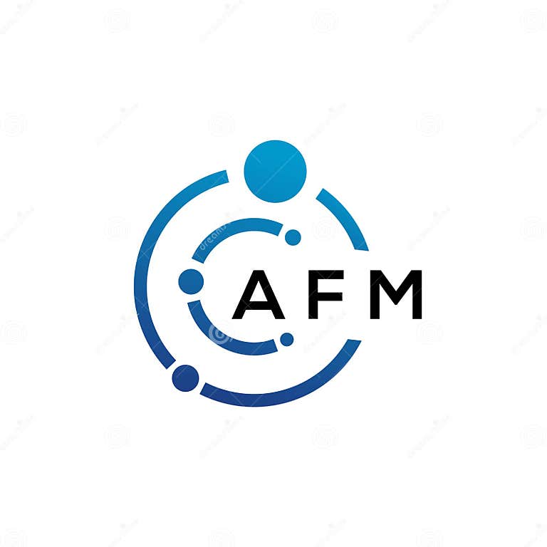 AFM Letter Logo Design on Black Background. AFM Creative Initials ...