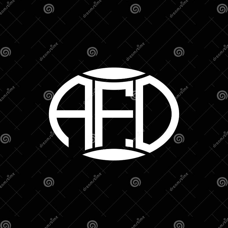 AFO Abstract Monogram Circle Logo Design on Black Background. AFO ...