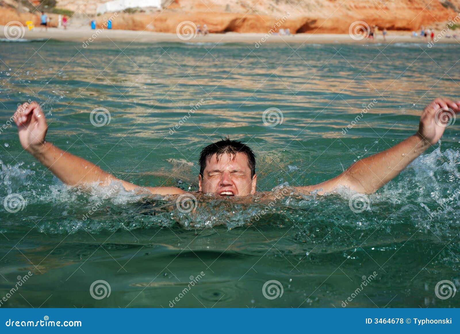 Afogamento do homem foto de stock. Imagem de conceptual - 3464678