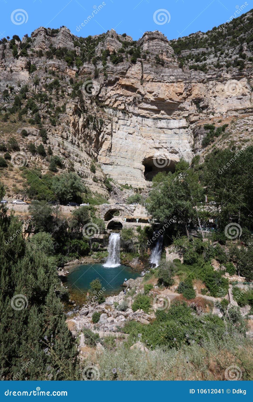 Afqa Cave, Waterfall and Pool (Lebanon) Stock Image - Image of natural ...