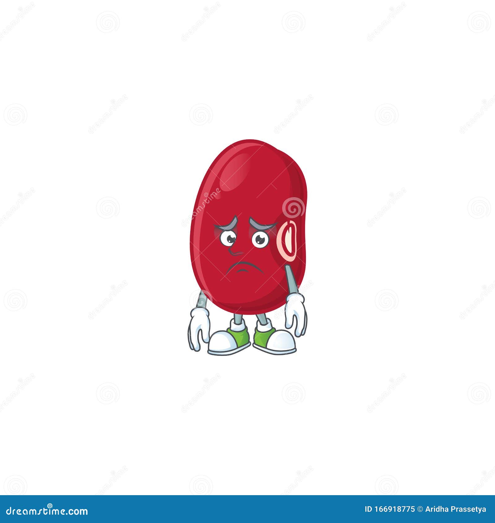 Afraid Adzuki Beans Cartoon Character Mascot Design Stock Vector ...