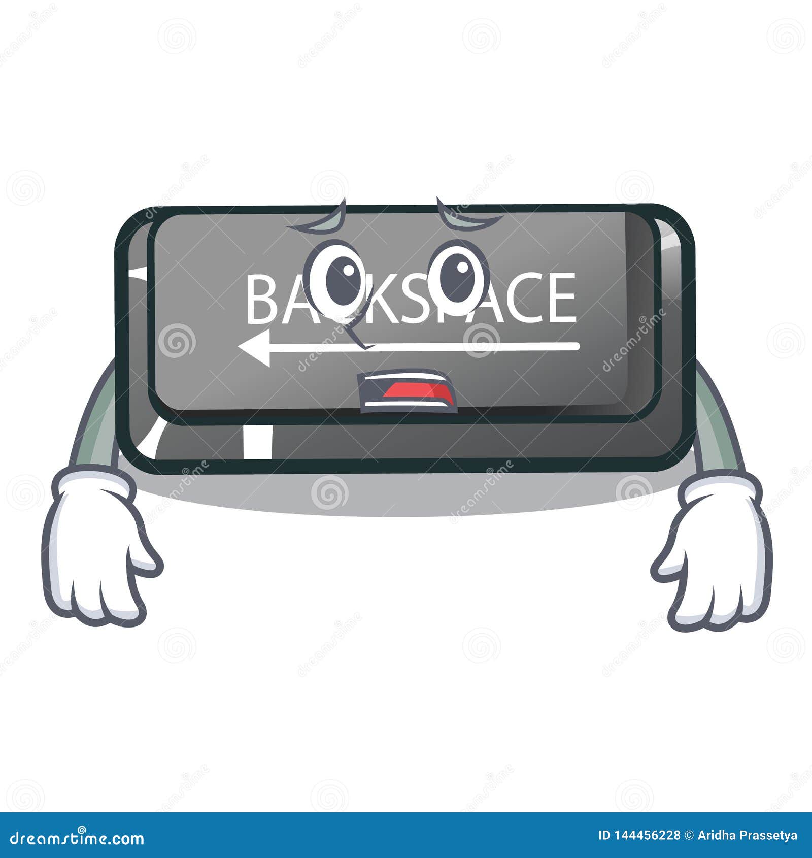 Afraid Backspace Button Installed on Cartoon Keyboard Stock Vector ...