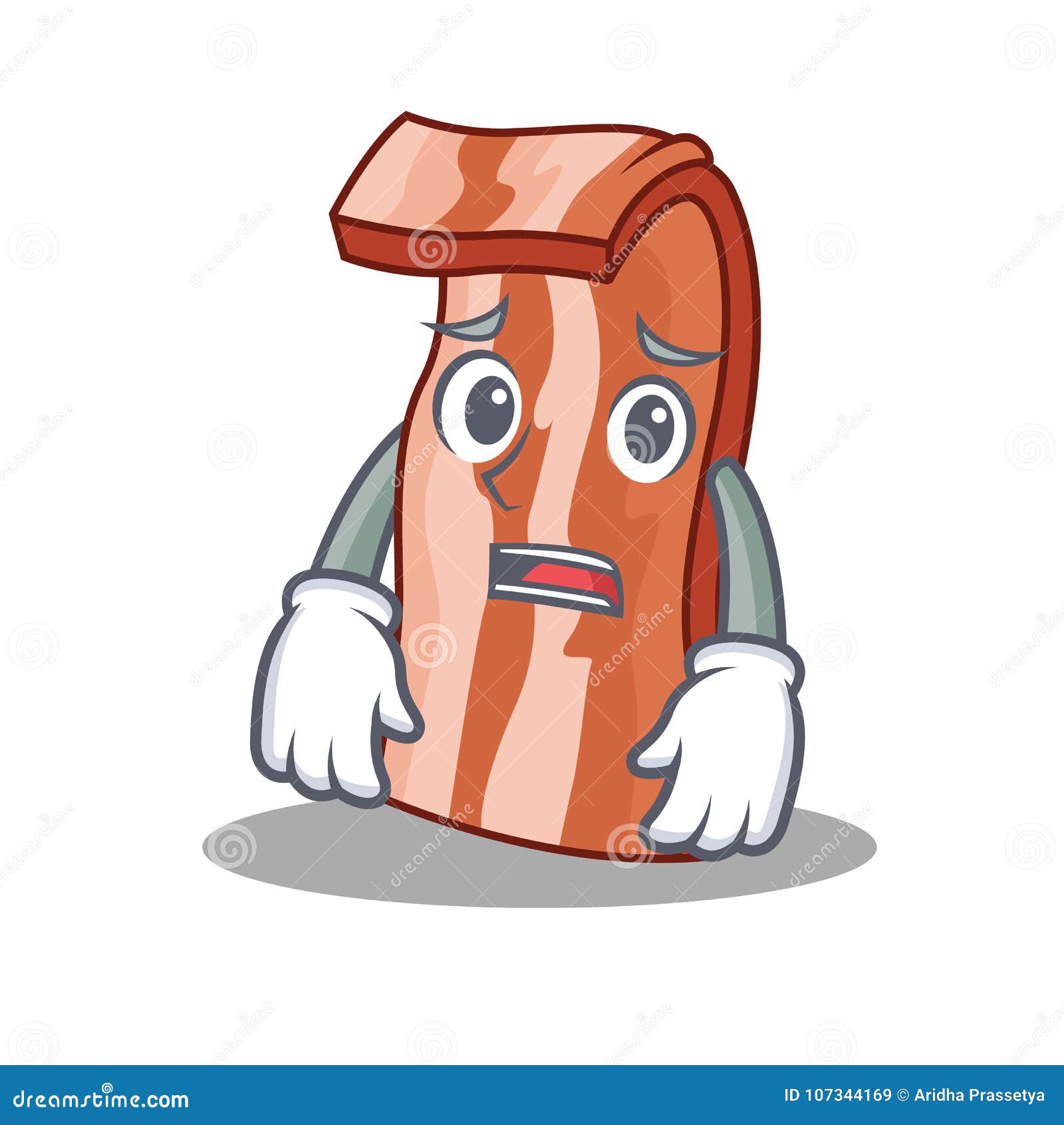 Afraid Bacon Mascot Cartoon Style Stock Vector - Illustration of ...
