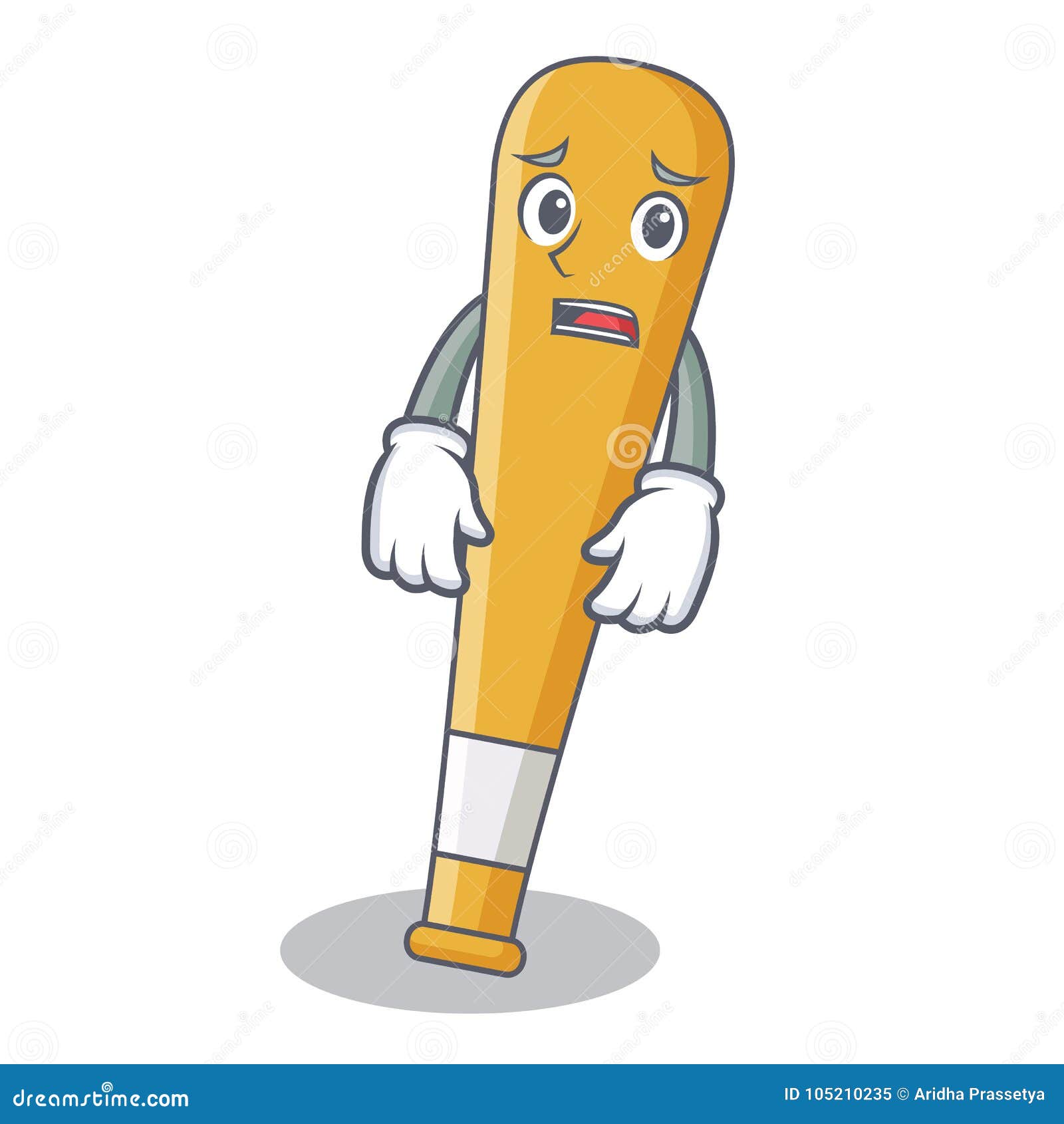 Afraid Baseball Bat Character Cartoon Stock Vector - Illustration of ...