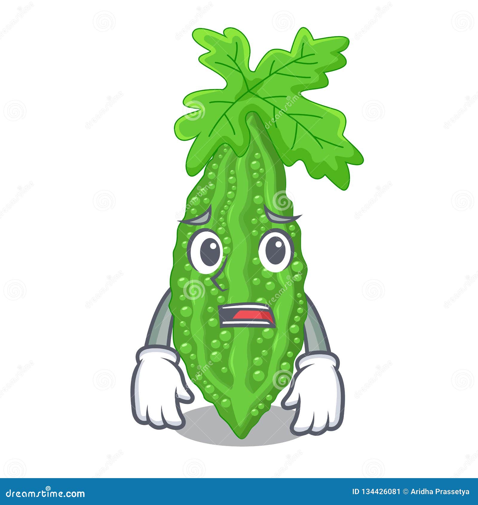 Afraid Bitter Melon Character on Vegetables Fresh Stock Vector ...