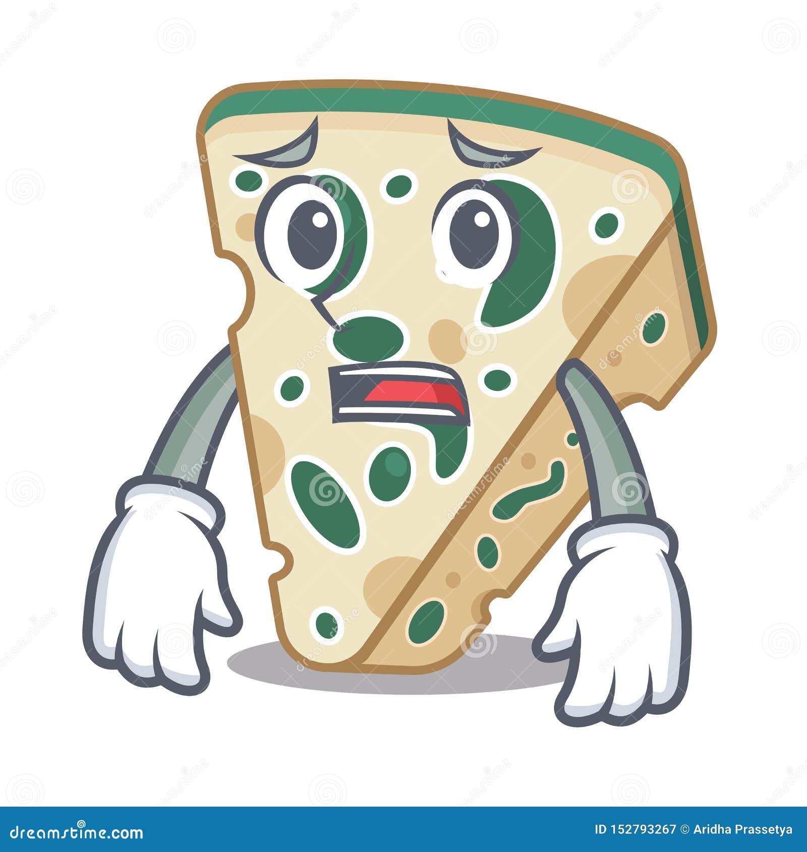 Afraid Blue Cheese in the Character Fridge Stock Vector - Illustration ...