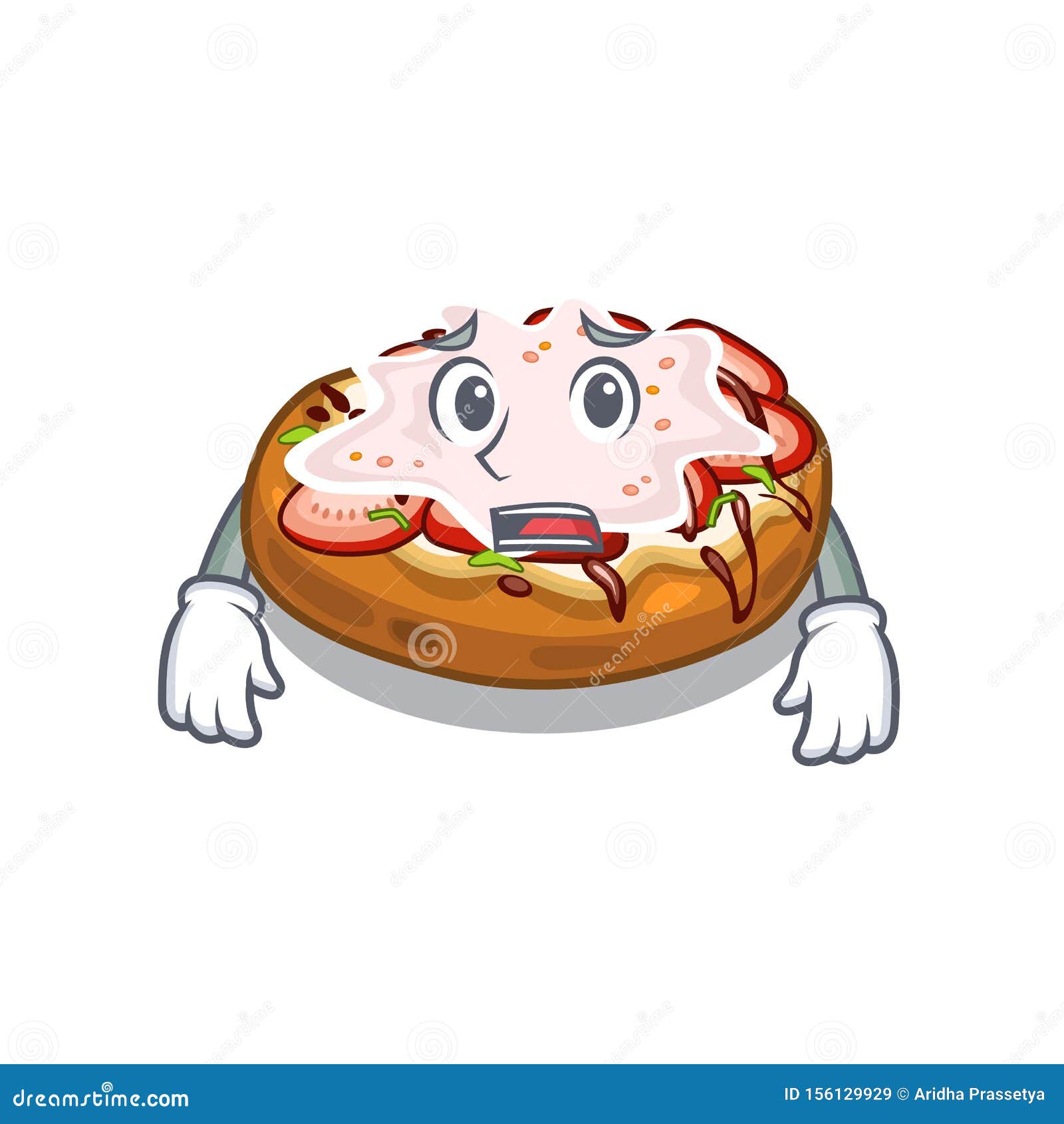 Afraid Bread Bruschetta Above Cartoon Wooden Table Stock Vector ...