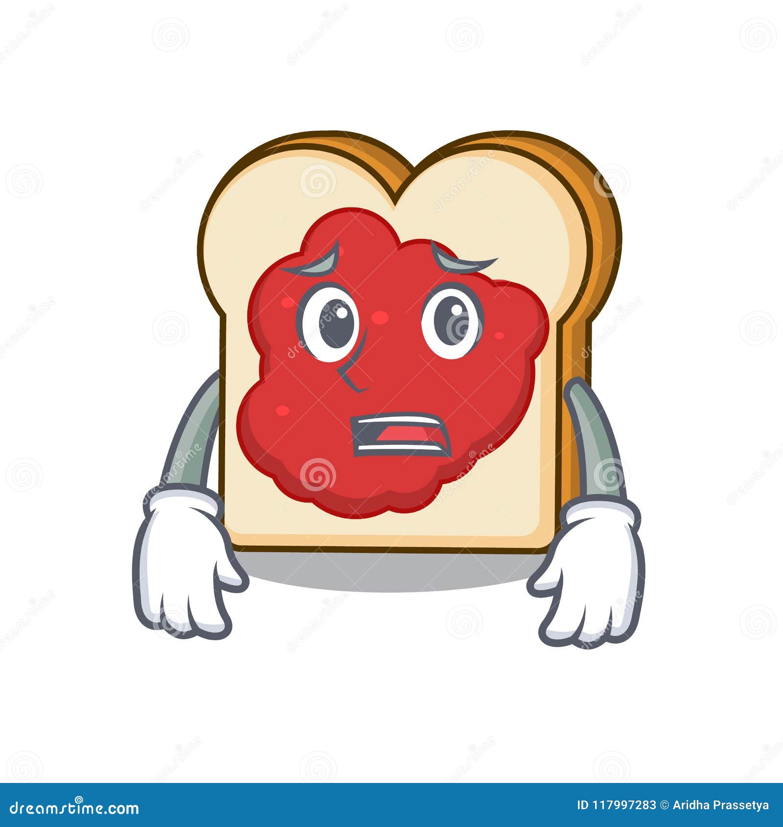 Afraid Bread with Jam Mascot Cartoon Stock Vector - Illustration of ...
