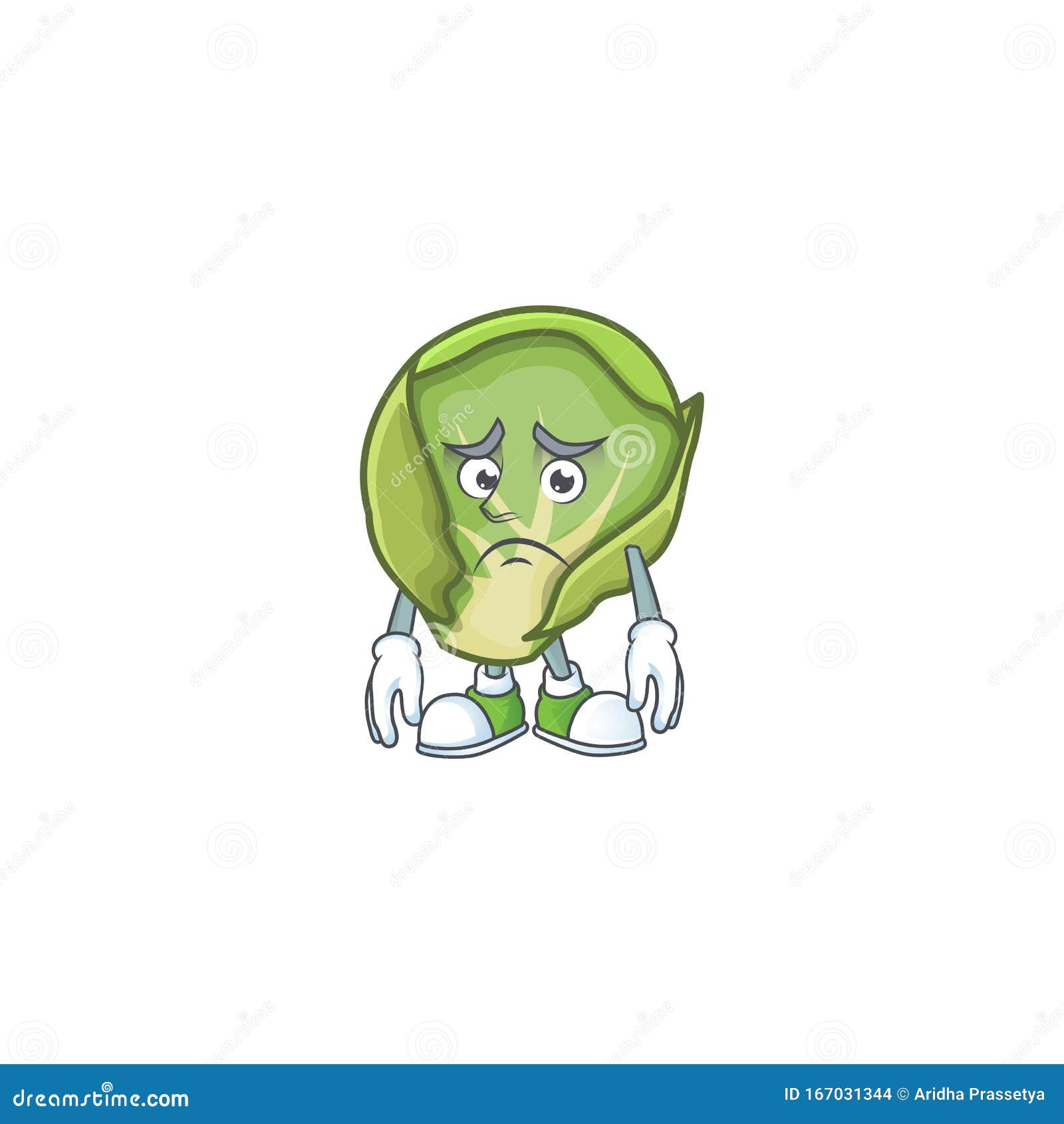 Afraid Brussels Sprouts Cartoon Character Mascot Design Stock Vector ...