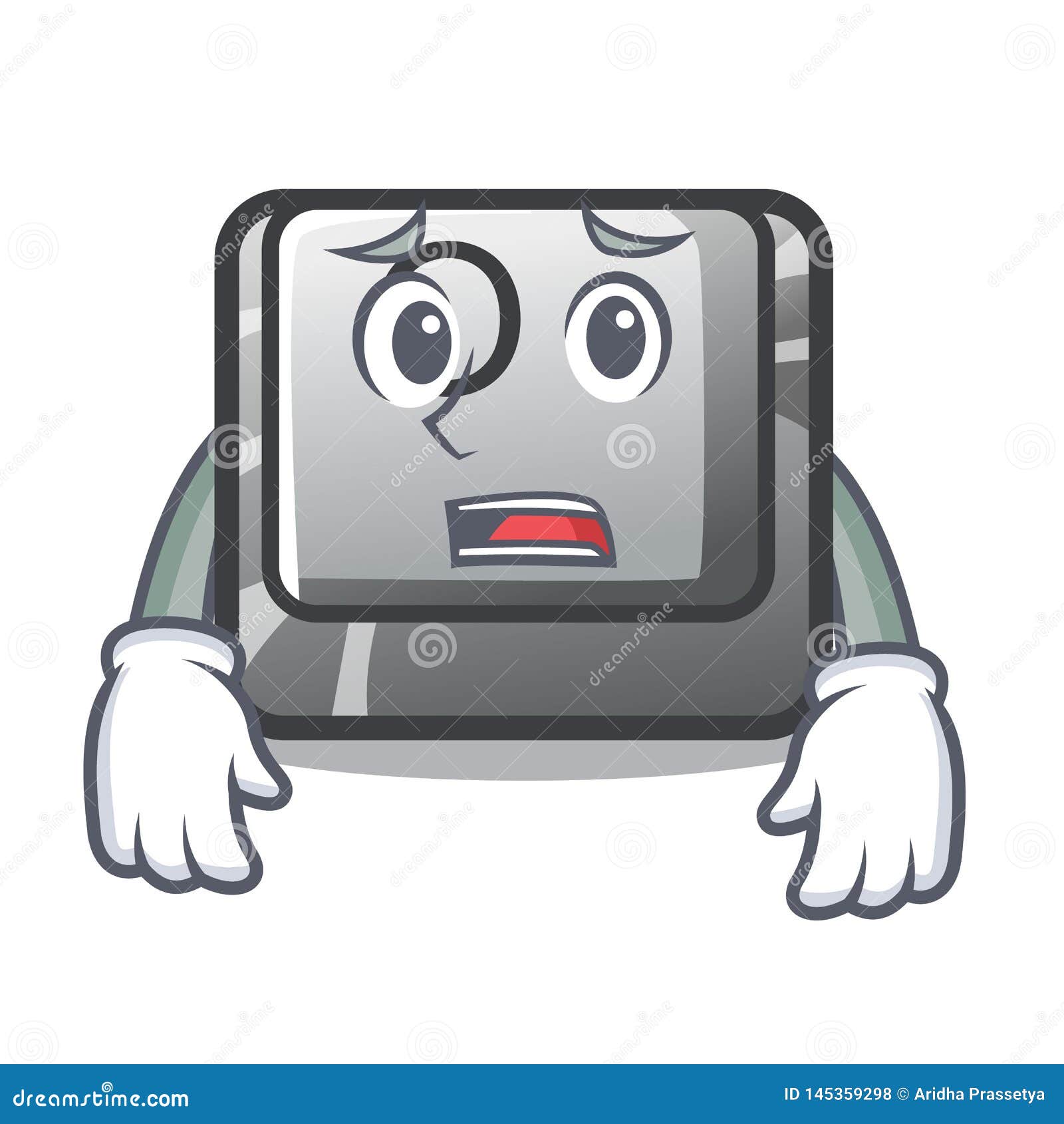 Afraid Button O in the Cartoon Shape Stock Vector - Illustration of ...