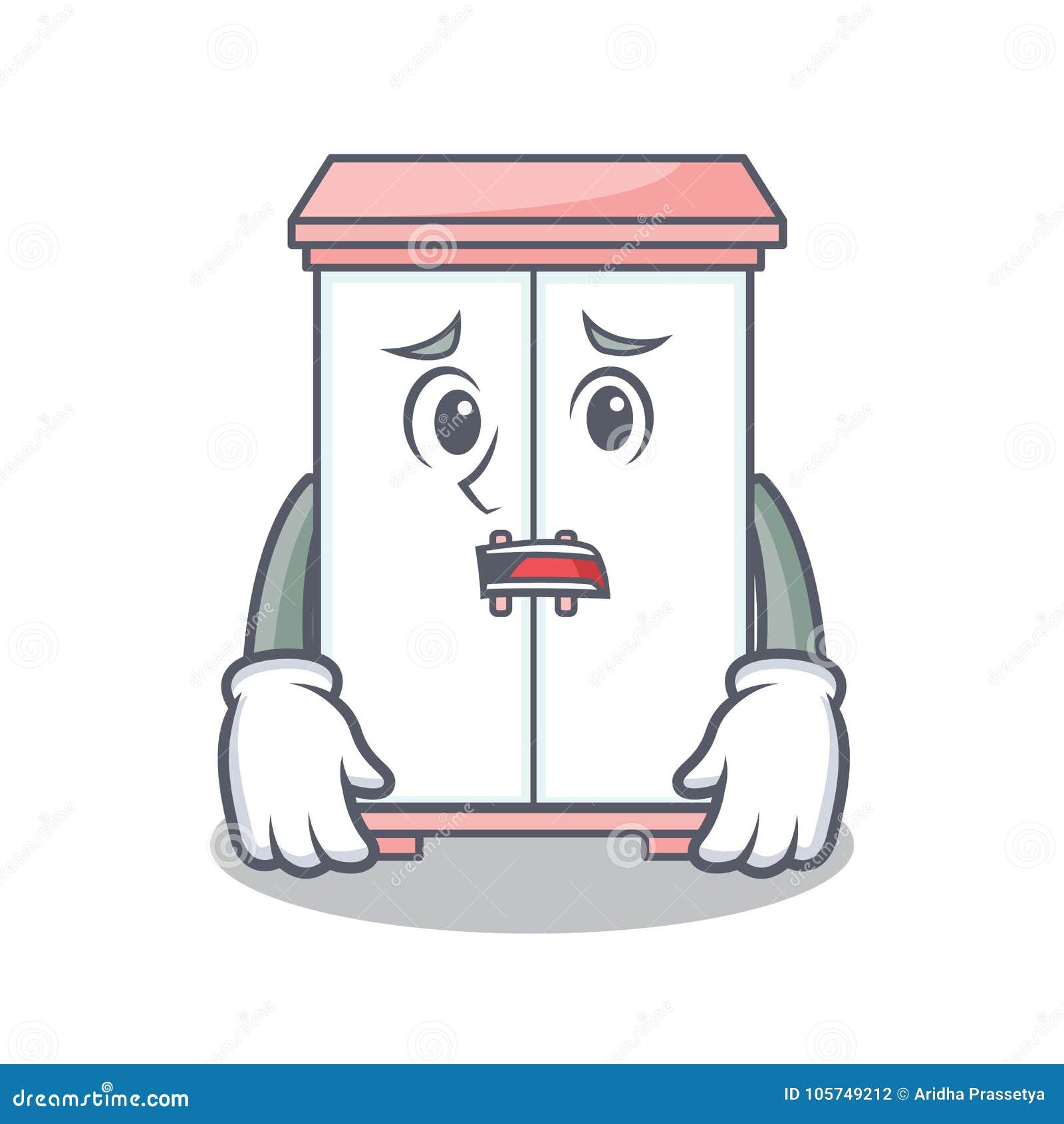 Afraid Cabinet Character Cartoon Style Stock Vector - Illustration of ...