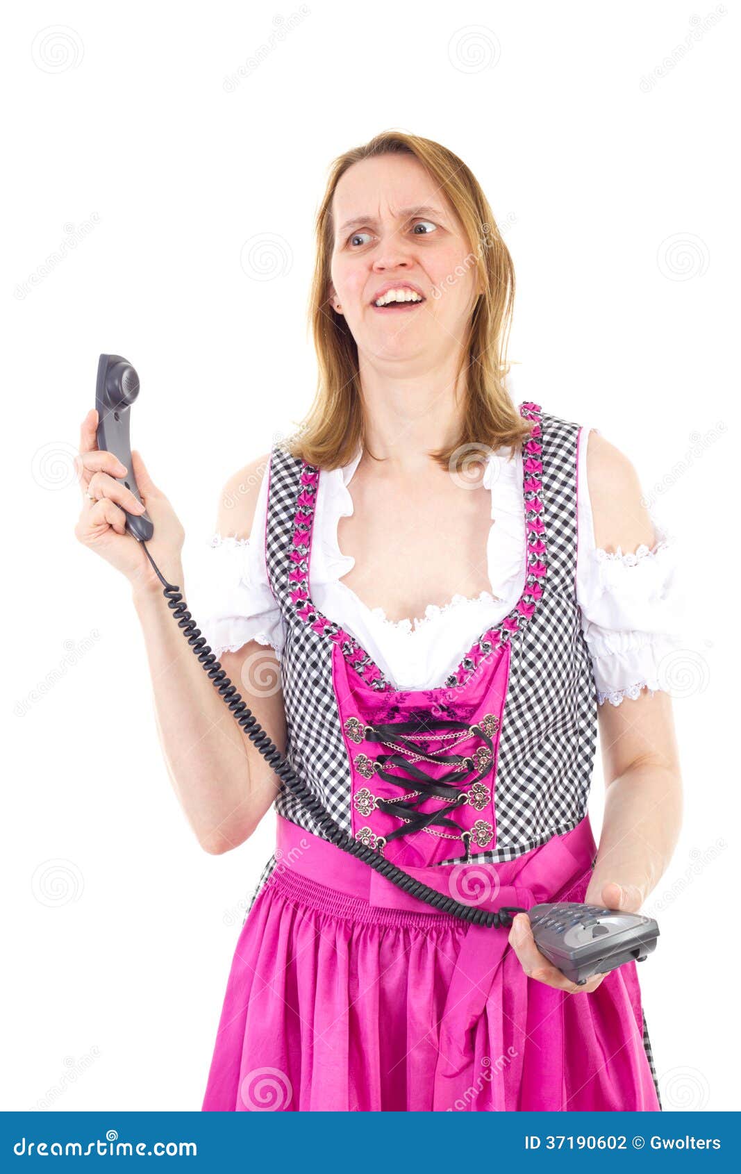 She is Afraid about the Caller Stock Photo - Image of charisma, common ...