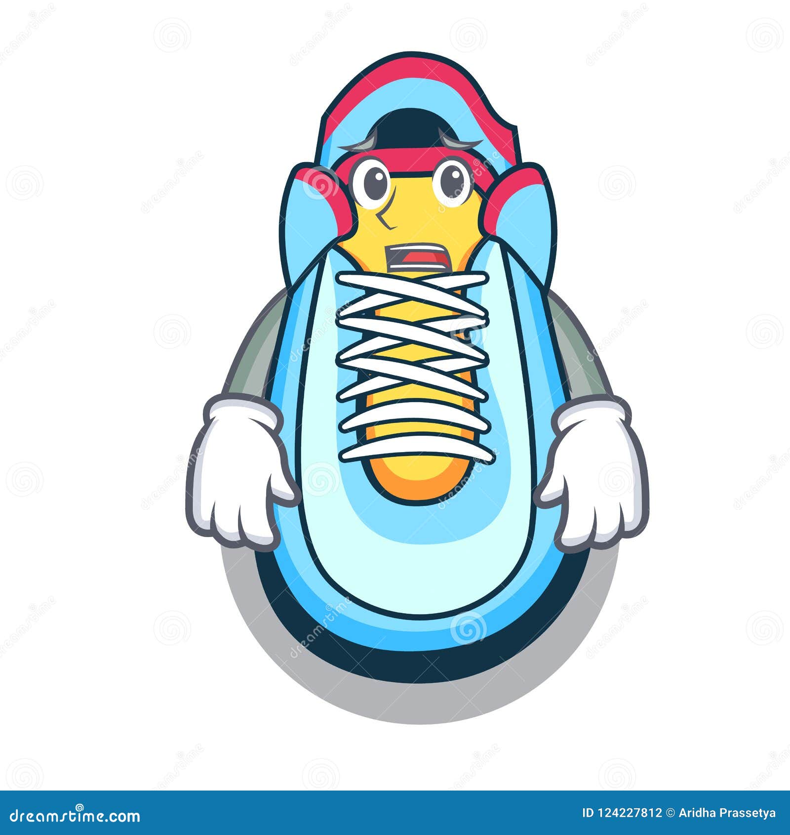 Afraid Cartoon Sneaker with Rubber Toe Stock Vector - Illustration of ...
