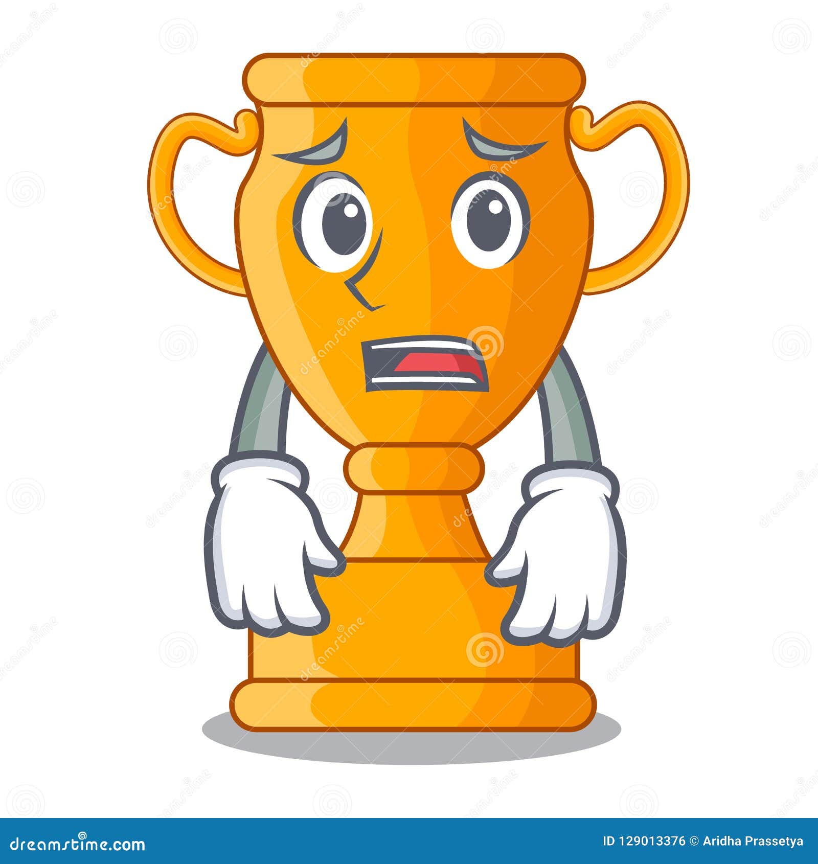 Afraid Champion Golden Trophy on Cartoon Table Stock Vector ...