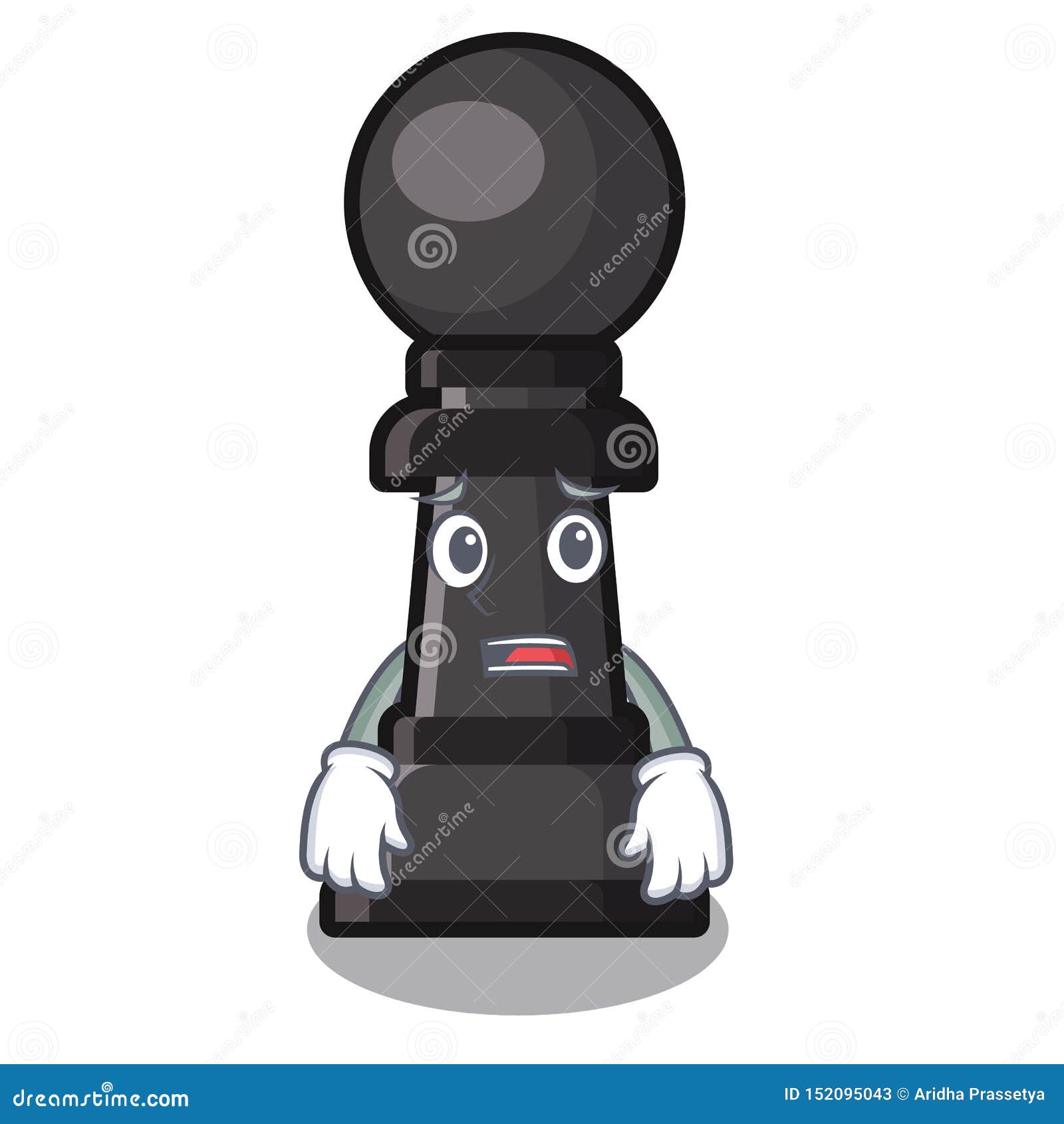 Afraid Chess Pawn in the Cartoon Shape Stock Vector - Illustration of ...