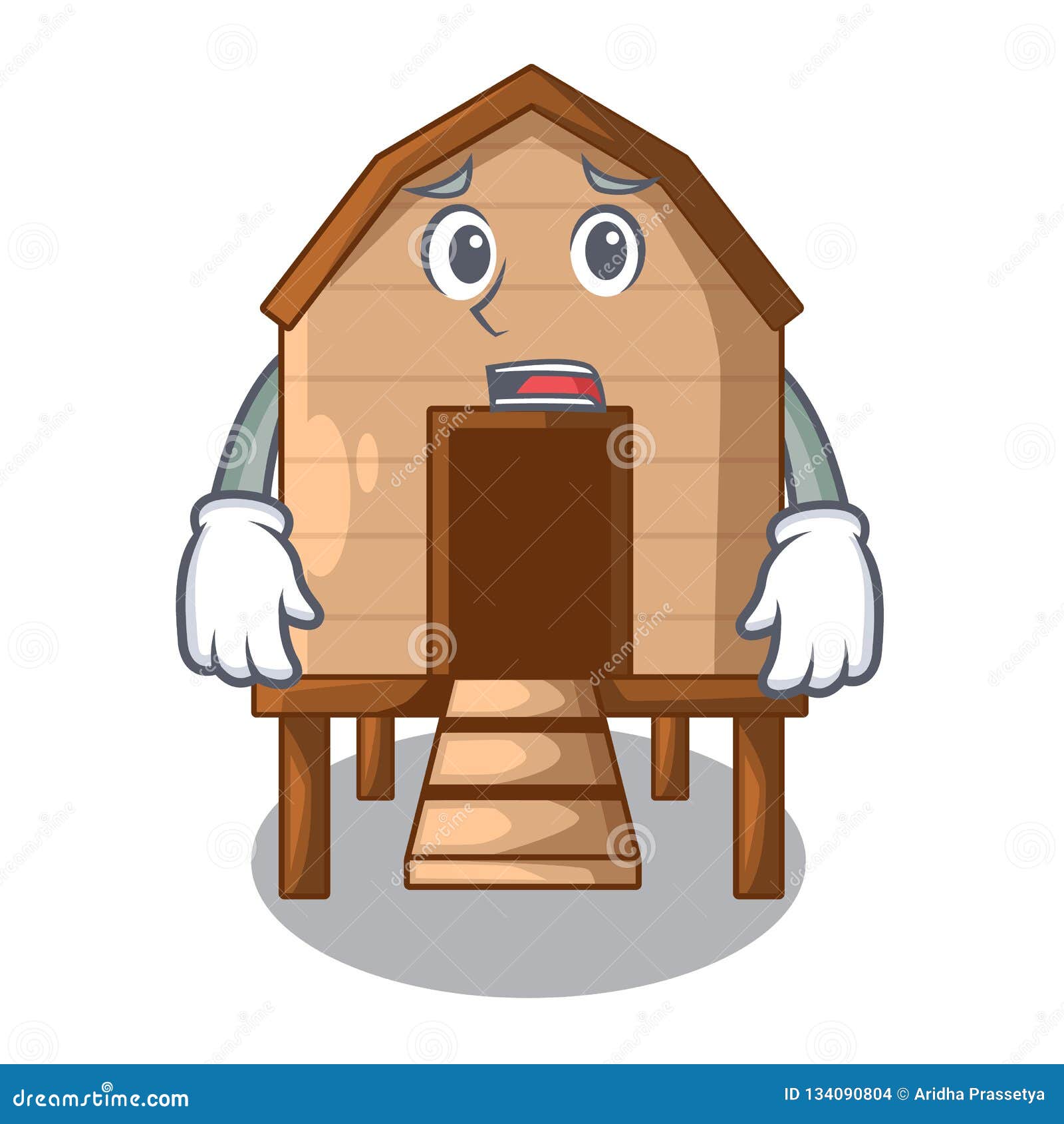 Afraid Chicken in a on Charater Coop Stock Vector - Illustration of ...