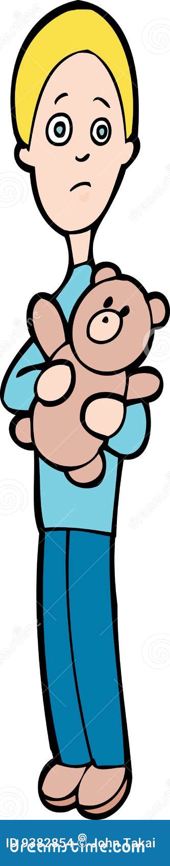 Afraid Child stock vector. Illustration of cartoon, teddy - 9382854