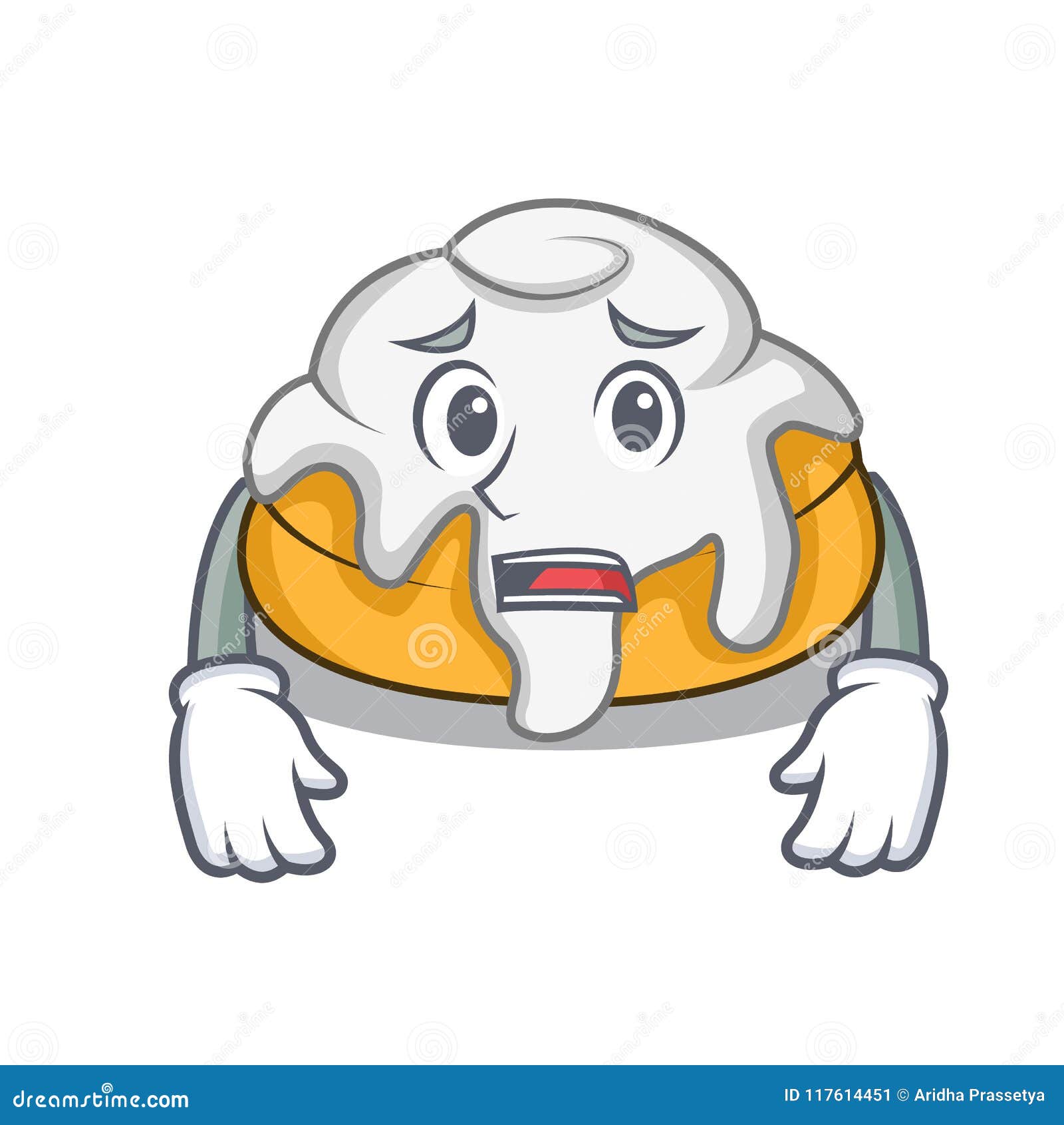 Afraid Cinnamon Roll Mascot Cartoon Stock Vector - Illustration of ...