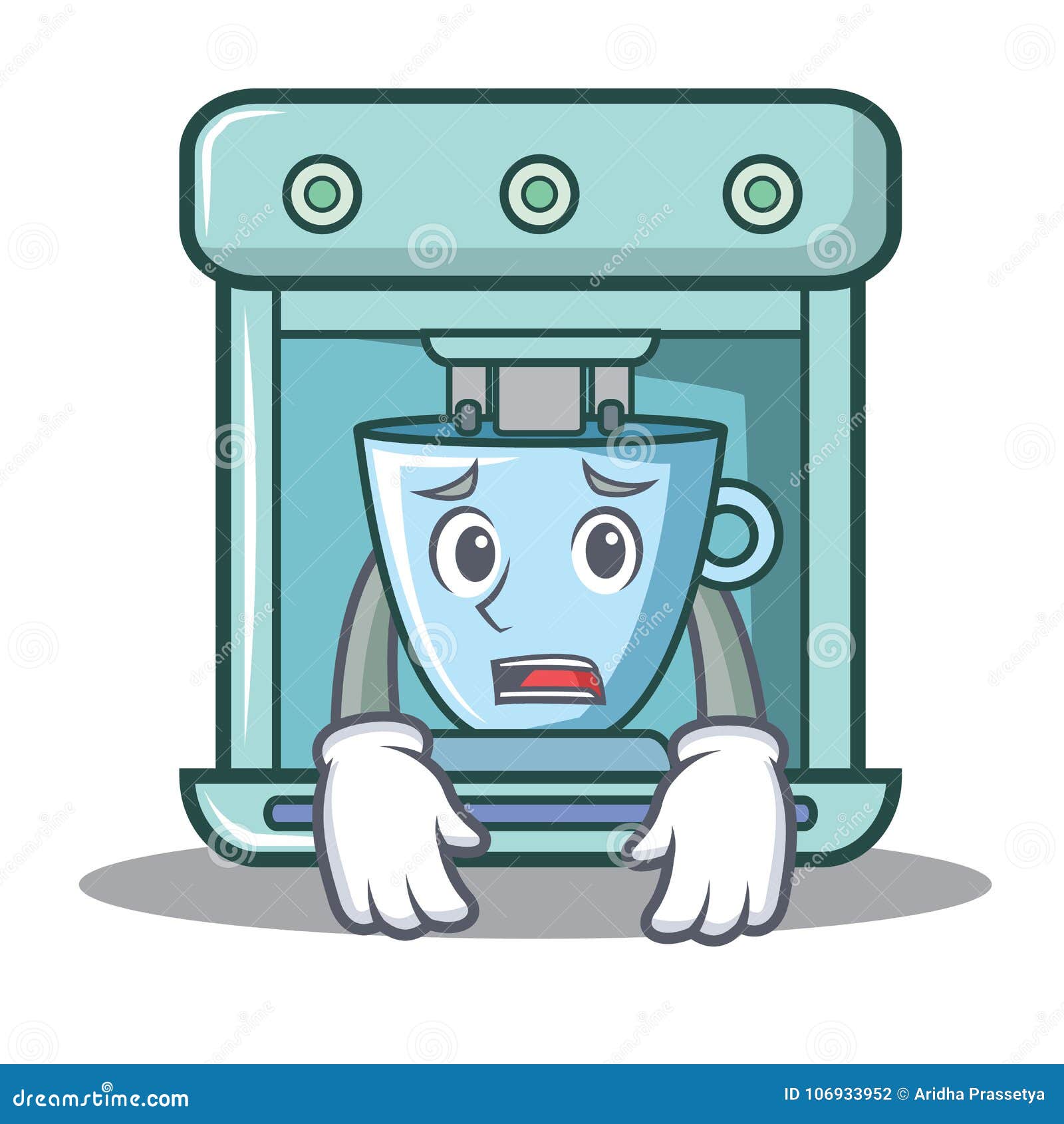 Afraid Coffee Maker Character Cartoon Stock Vector - Illustration of ...