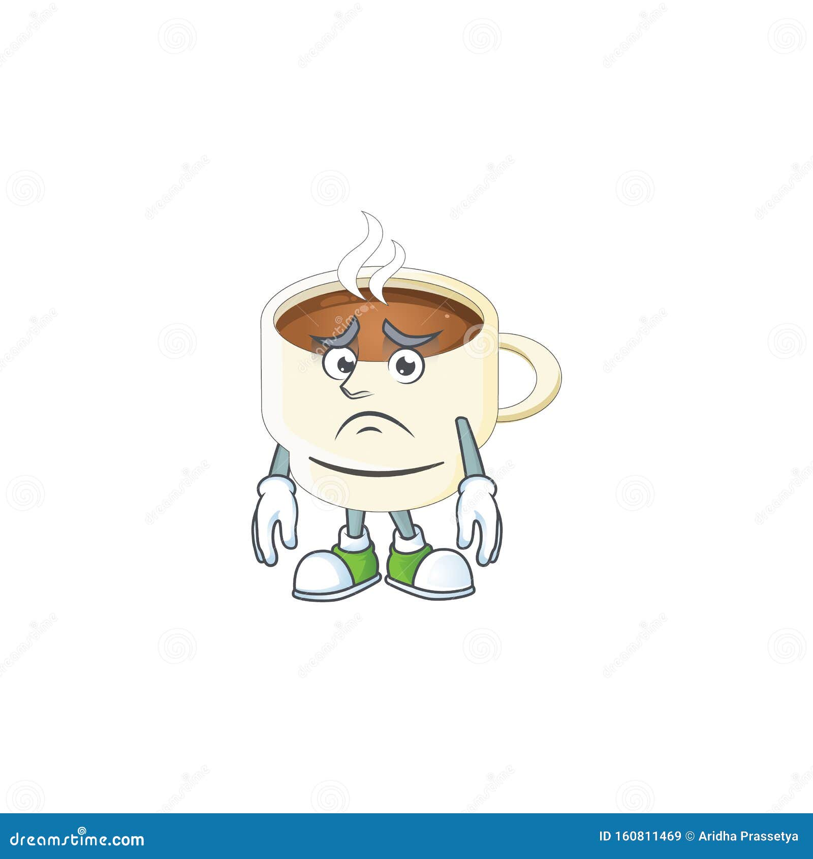 Afraid Cup Coffee the Character with Mascot Stock Vector - Illustration ...