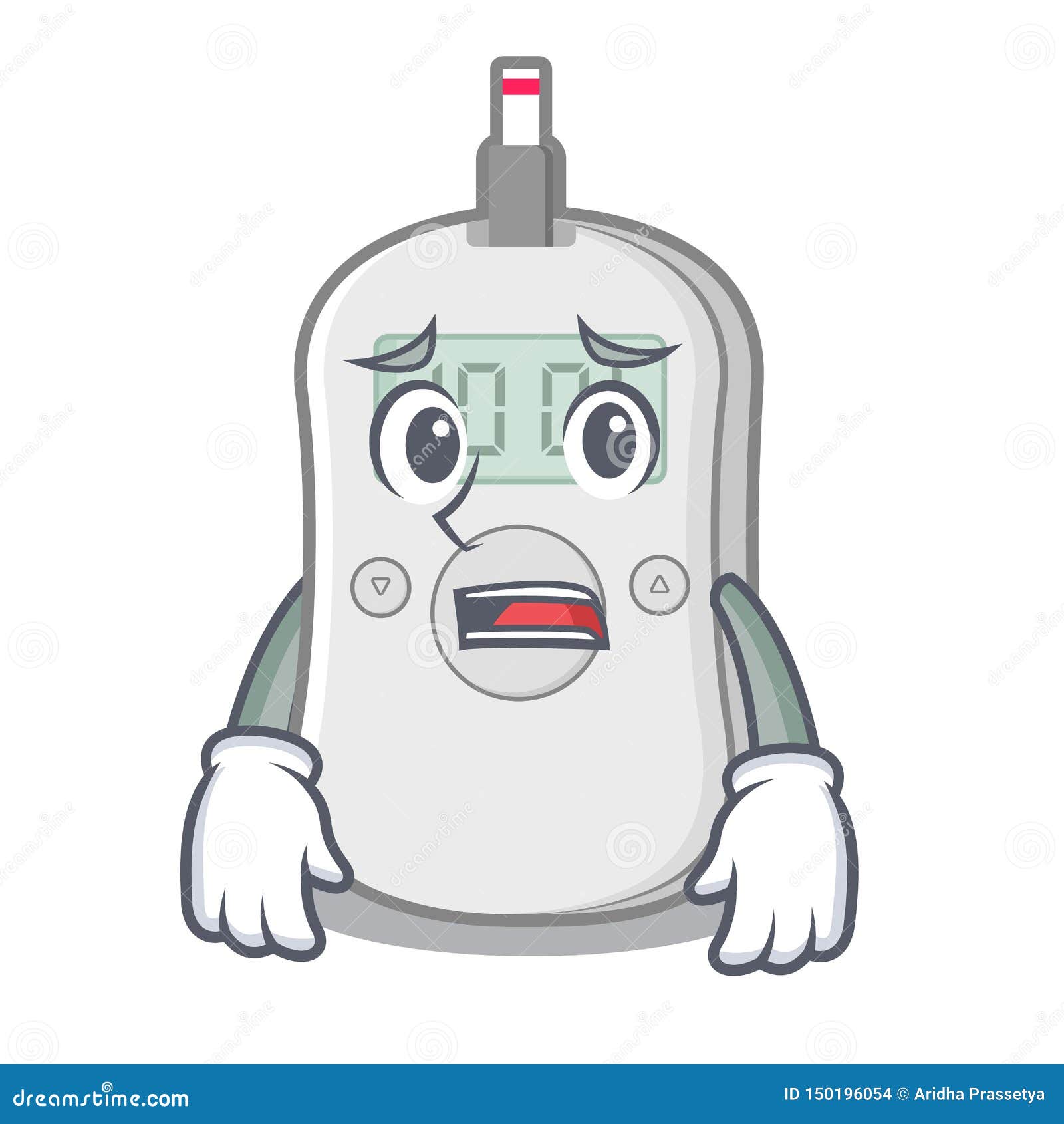 Afraid Diabetes Check Machine Cartoon Medicine Box Stock Vector ...