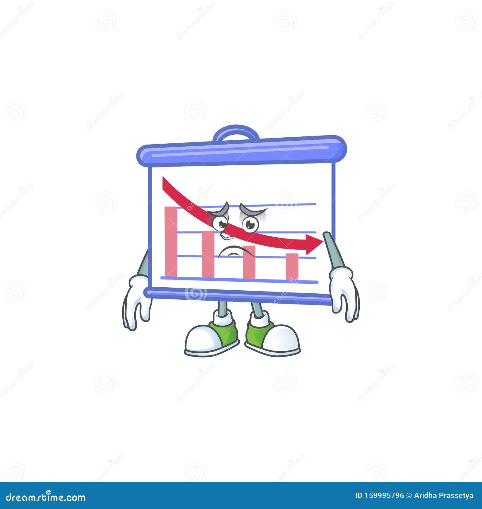 Afraid Down Graphic Board for Decrease Report Stock Vector ...