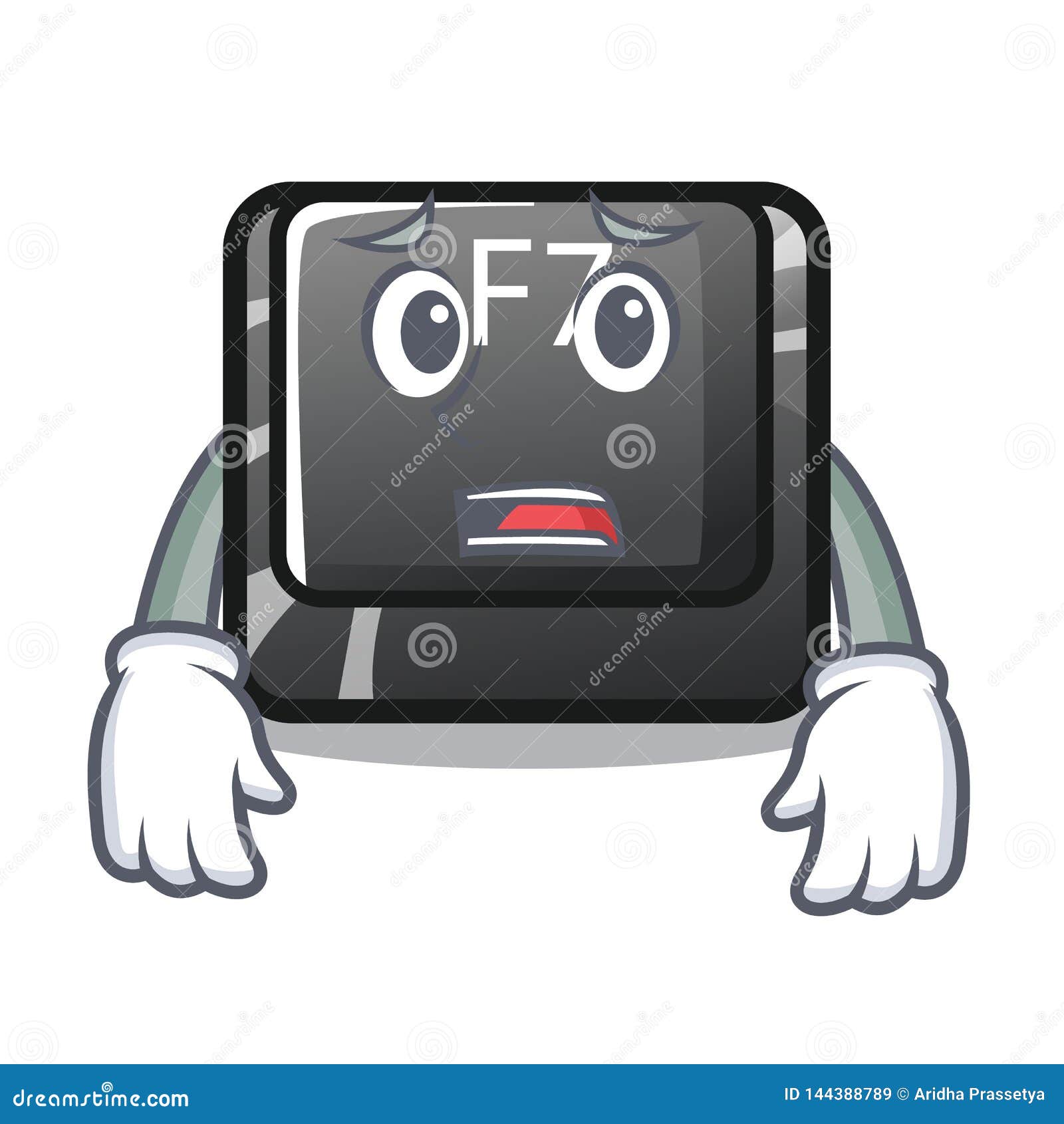 Afraid F7 Button Installed in Computer Cartoon Stock Vector ...
