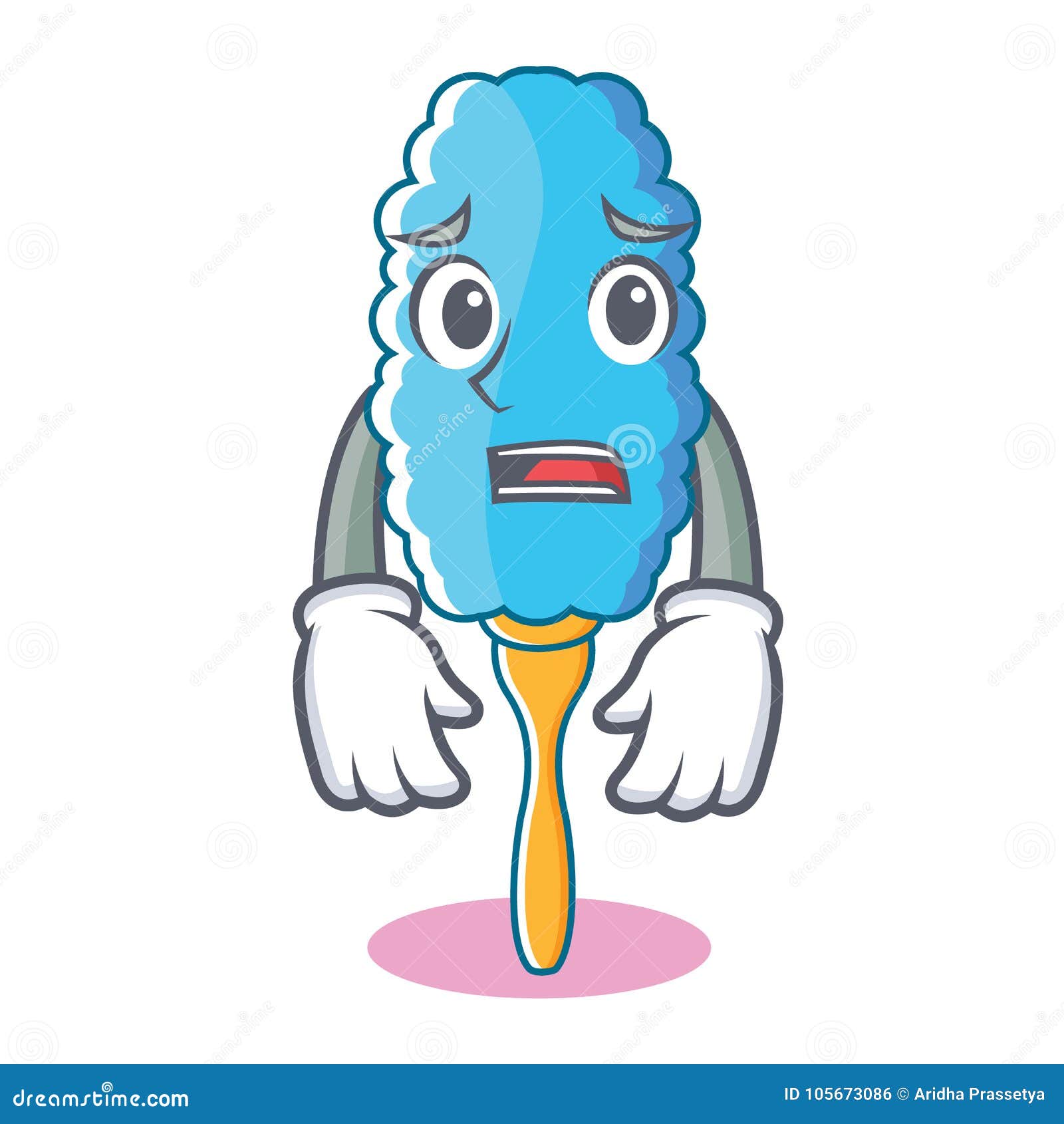 Afraid Feather Duster Character Cartoon Stock Vector - Illustration of ...