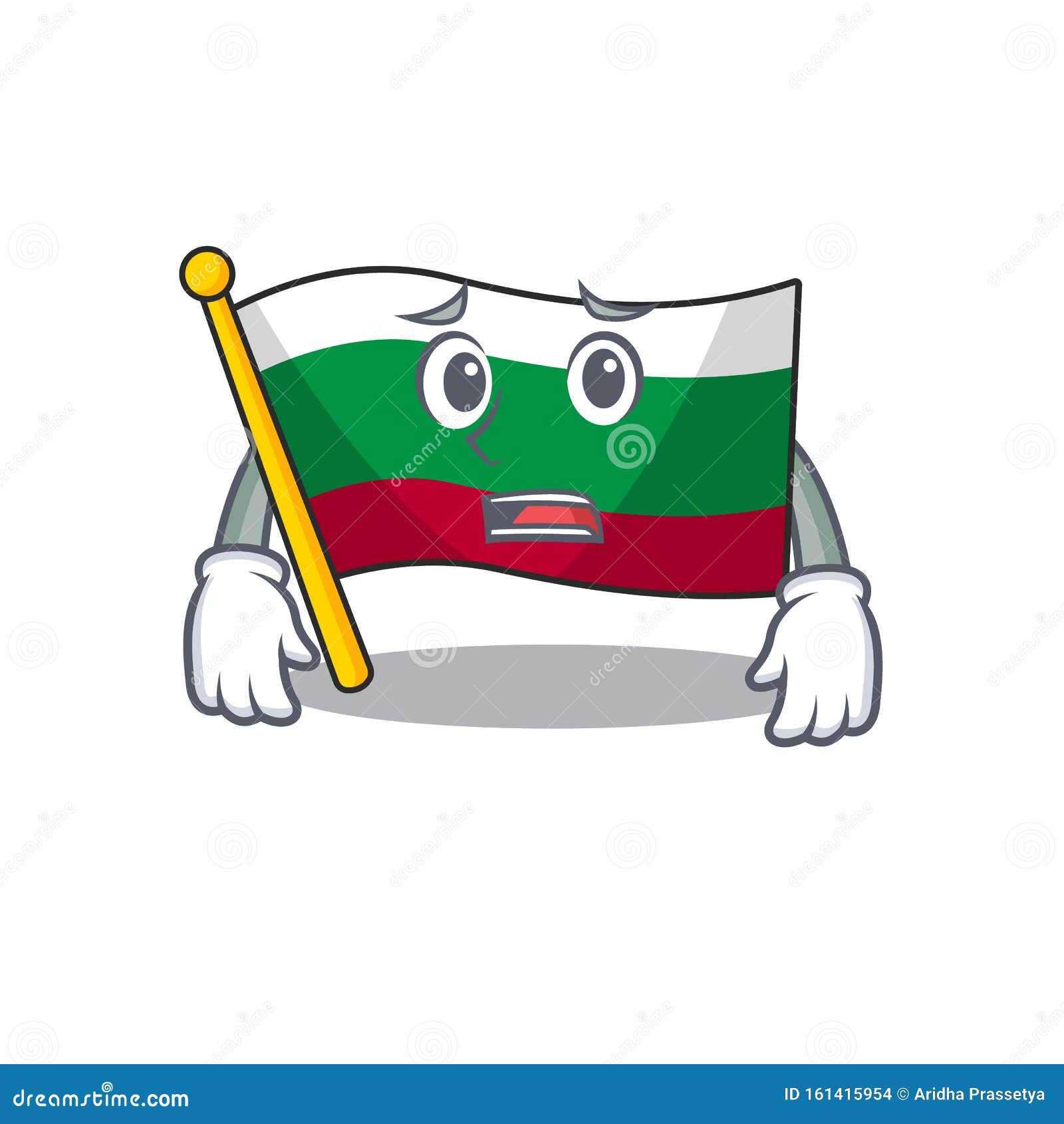 Afraid Flag Bulgaria in the Cartoon Shape Stock Vector - Illustration ...