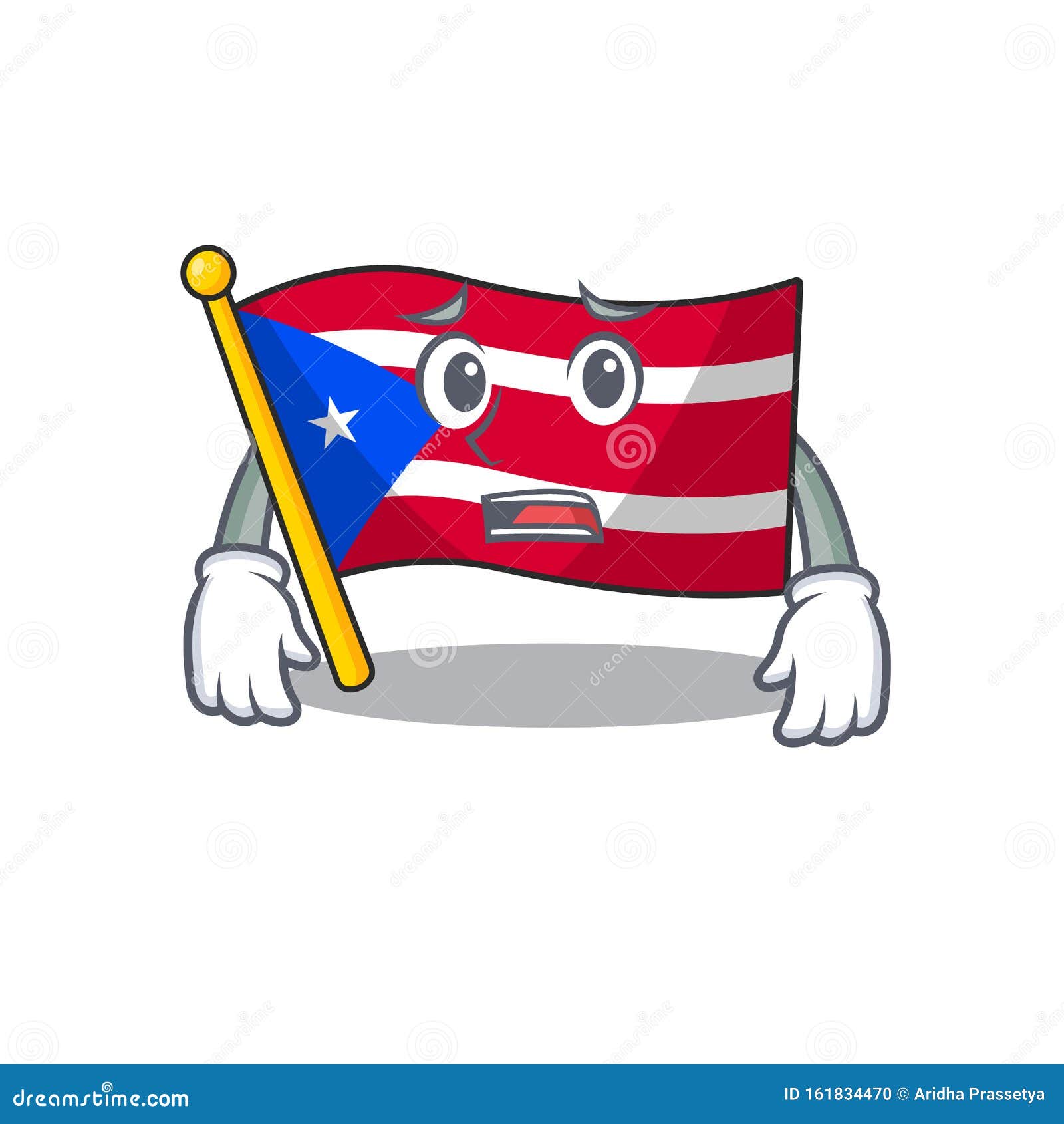 Afraid Flag Puerto Rico on a Cartoon Stock Vector - Illustration of ...