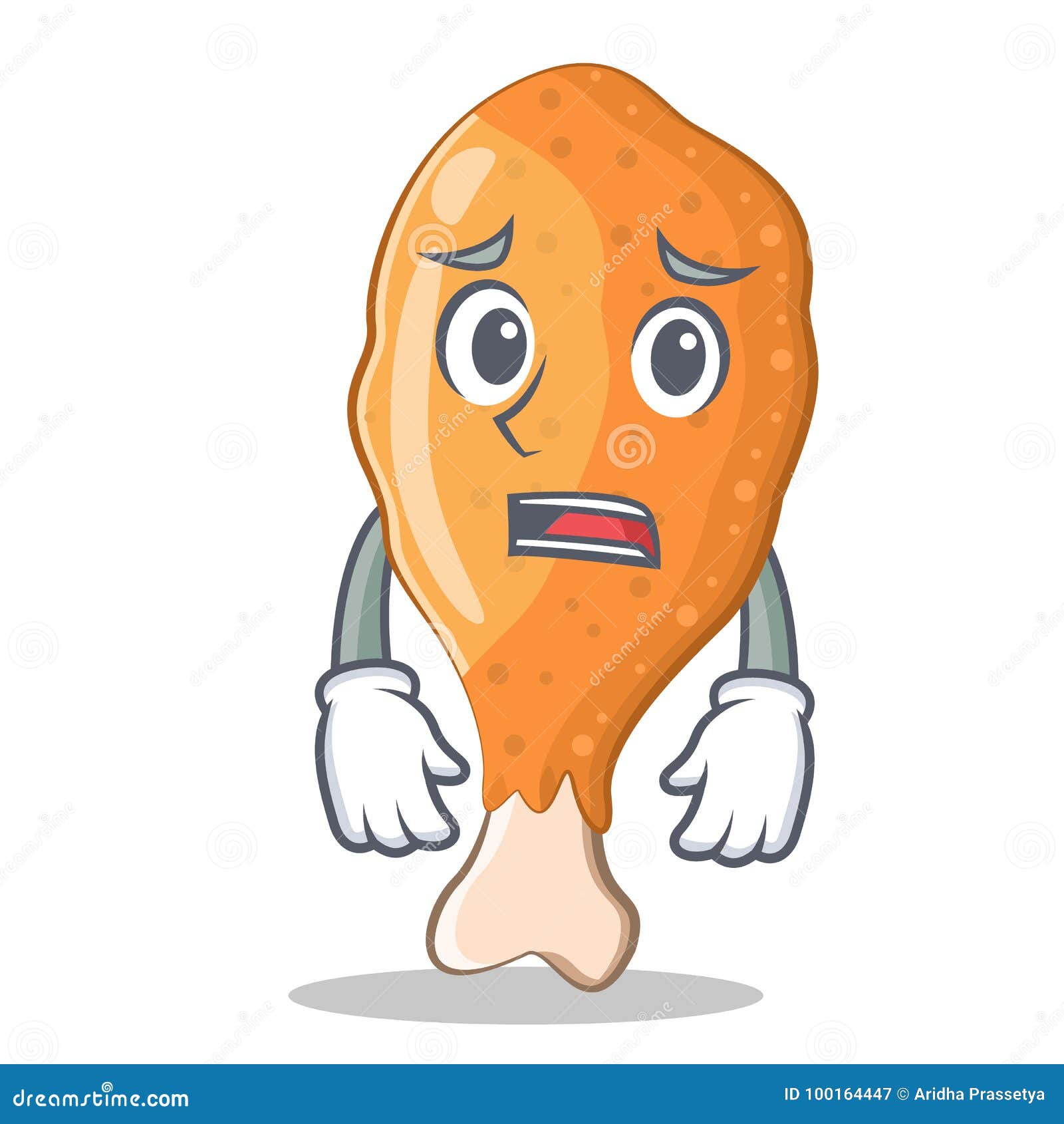 Afraid Fried Chicken Character Cartoon Stock Vector - Illustration of ...