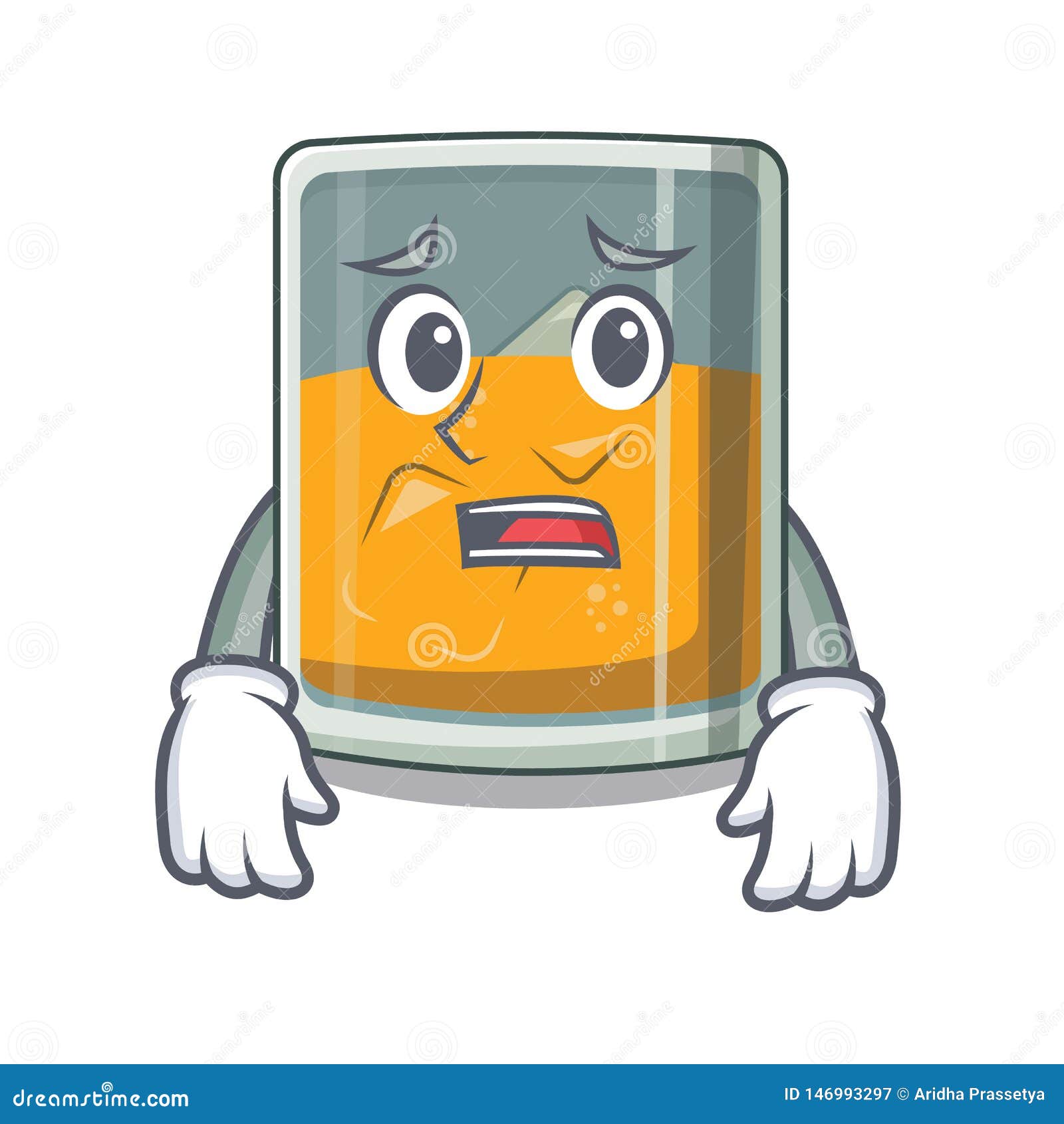 Afraid Glass of Cartoon Whiskey Above Table Stock Vector - Illustration ...